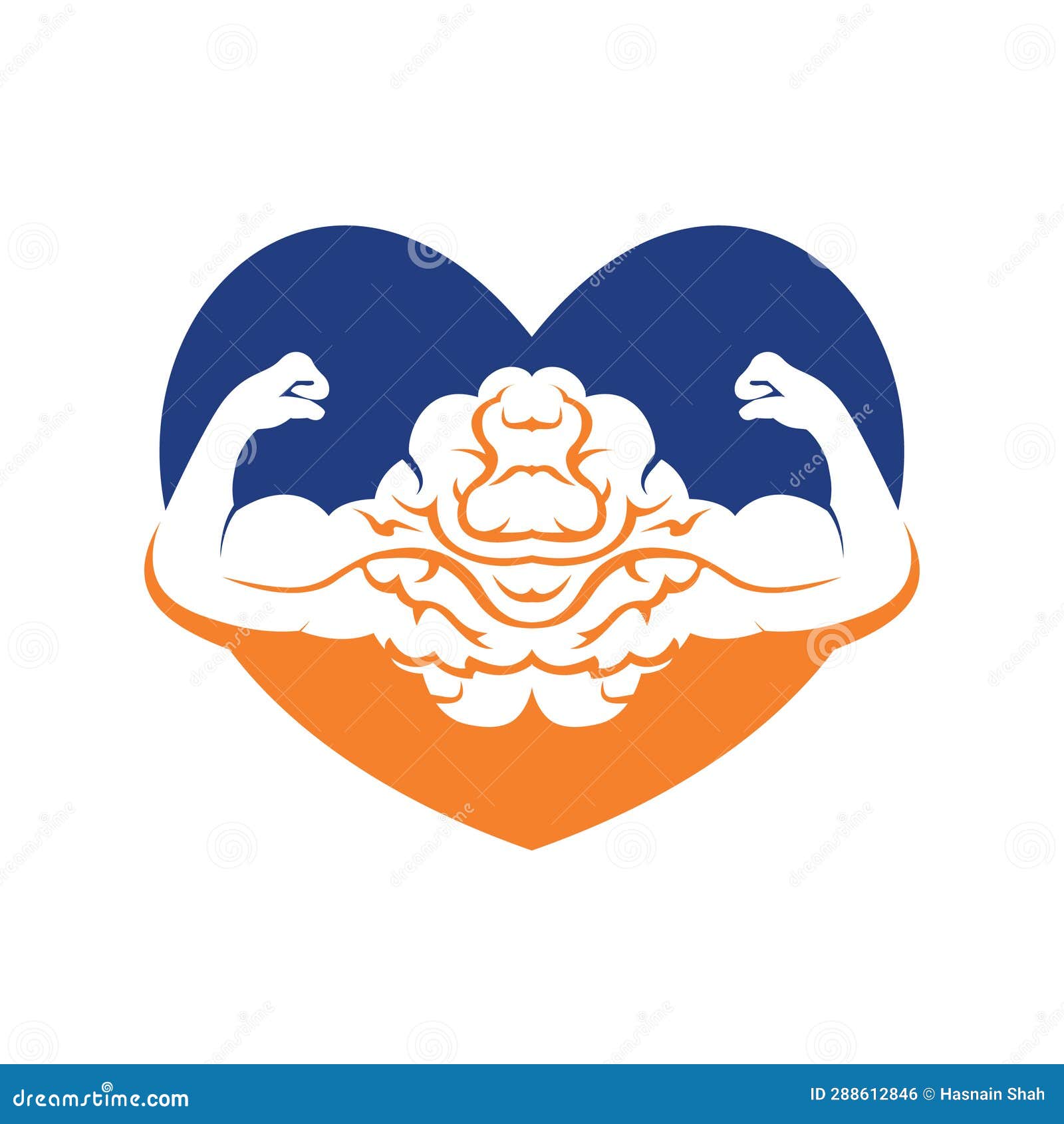 Strong Brain Vector Logo Design Stock Illustration - Illustration of ...