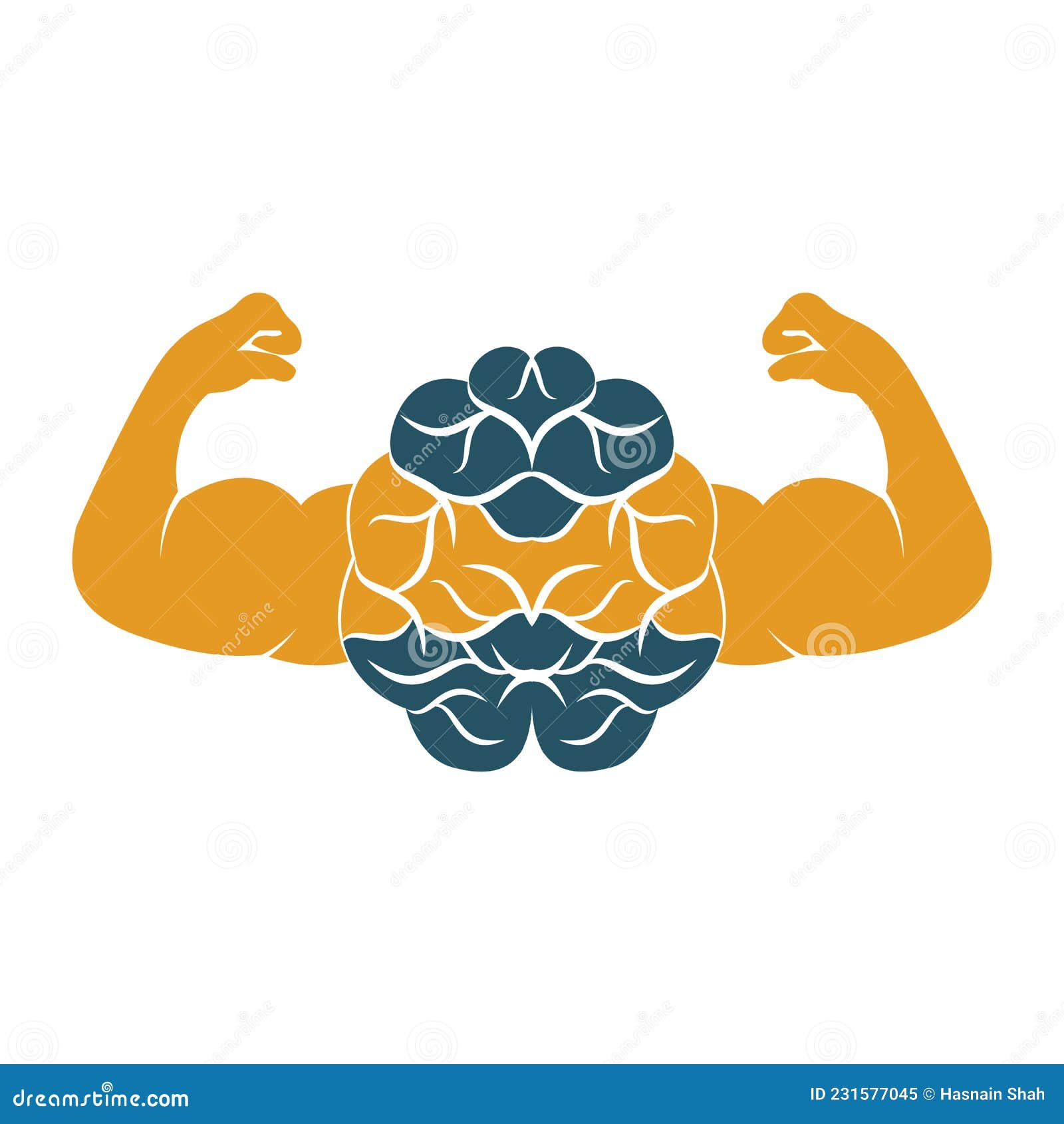Strong Brain Vector Logo Design Stock Vector - Illustration of icon ...