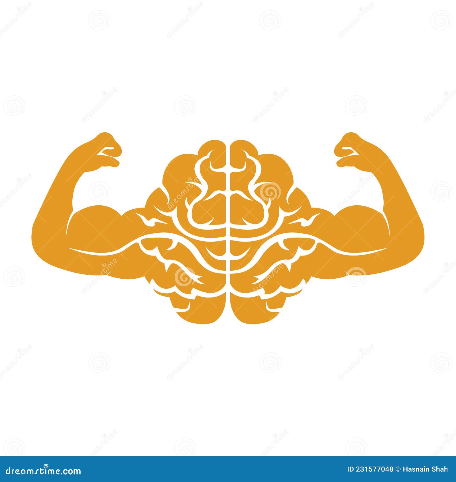 Strong Brain Vector Logo Design Stock Vector - Illustration of ...