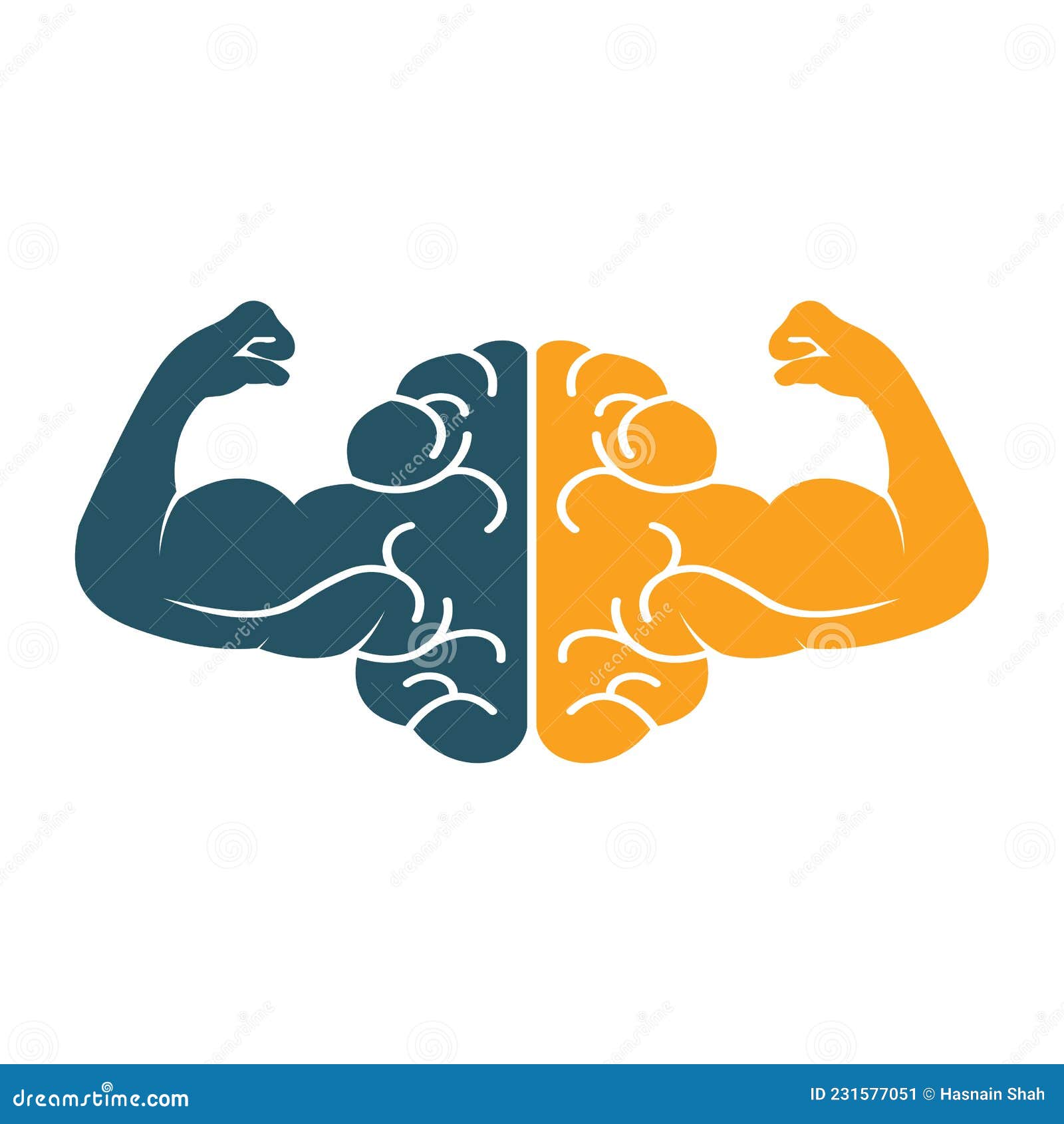 Strong Brain Vector Logo Design Stock Vector - Illustration of medical ...