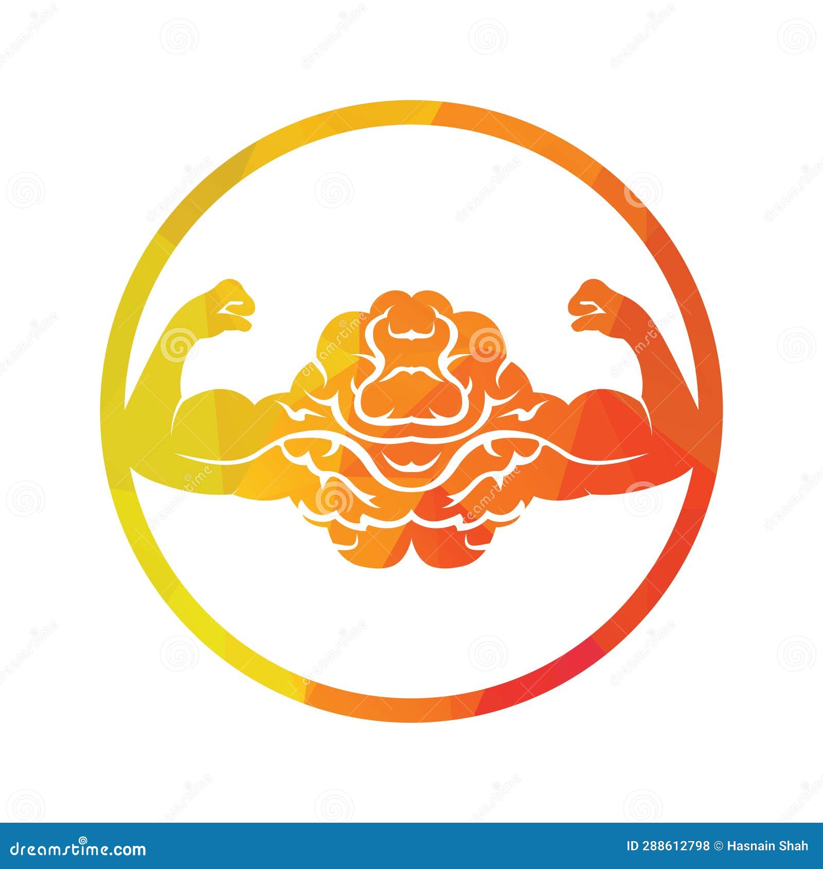 Strong Brain Vector Logo Design Stock Illustration - Illustration of ...