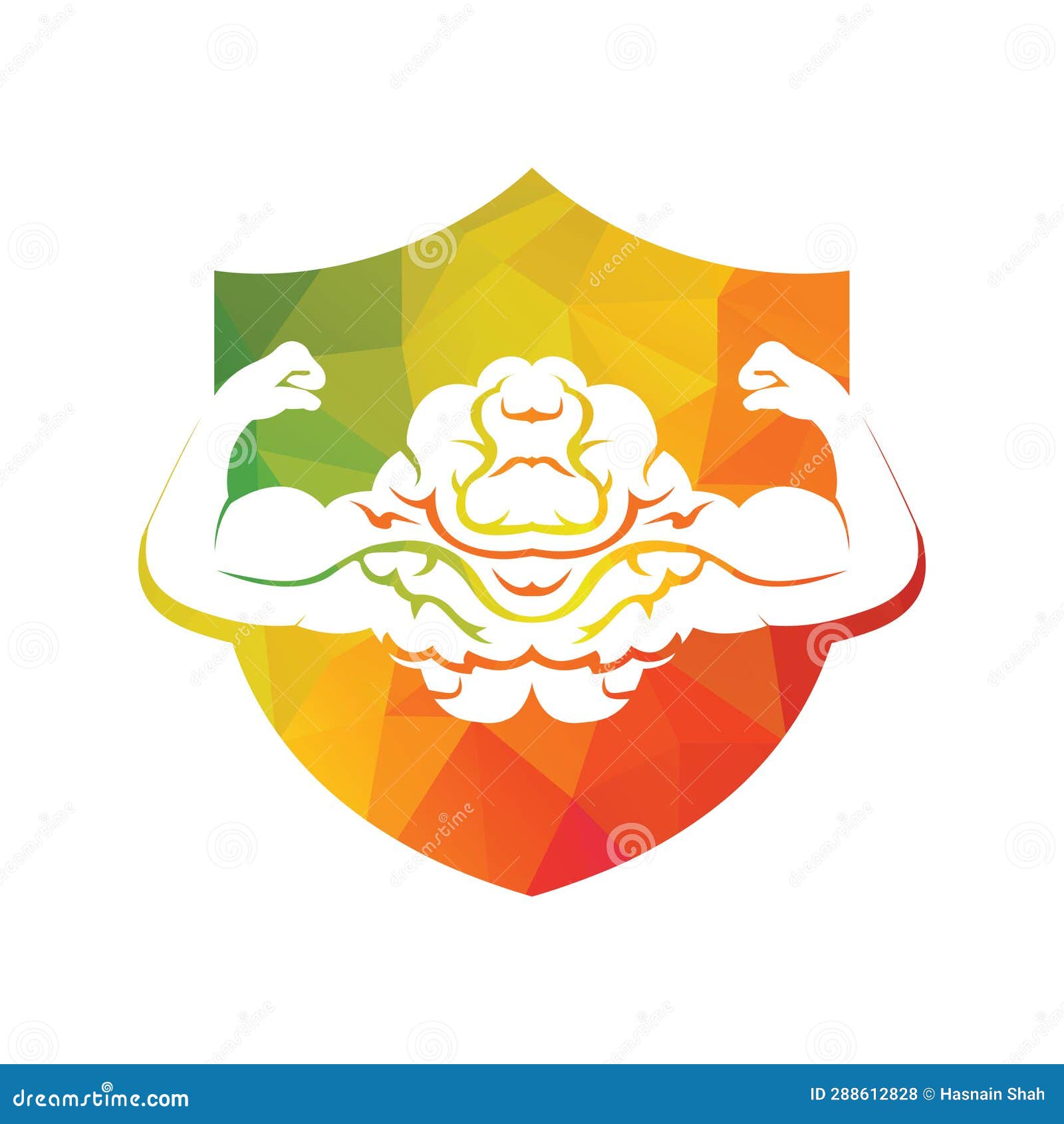 Strong Brain Vector Logo Design Stock Illustration - Illustration of ...