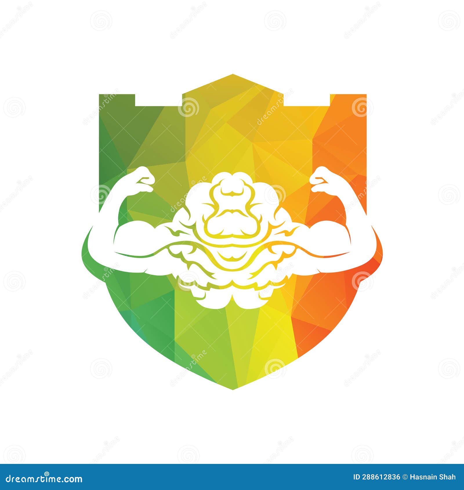 Strong Brain Vector Logo Design Stock Illustration - Illustration of ...