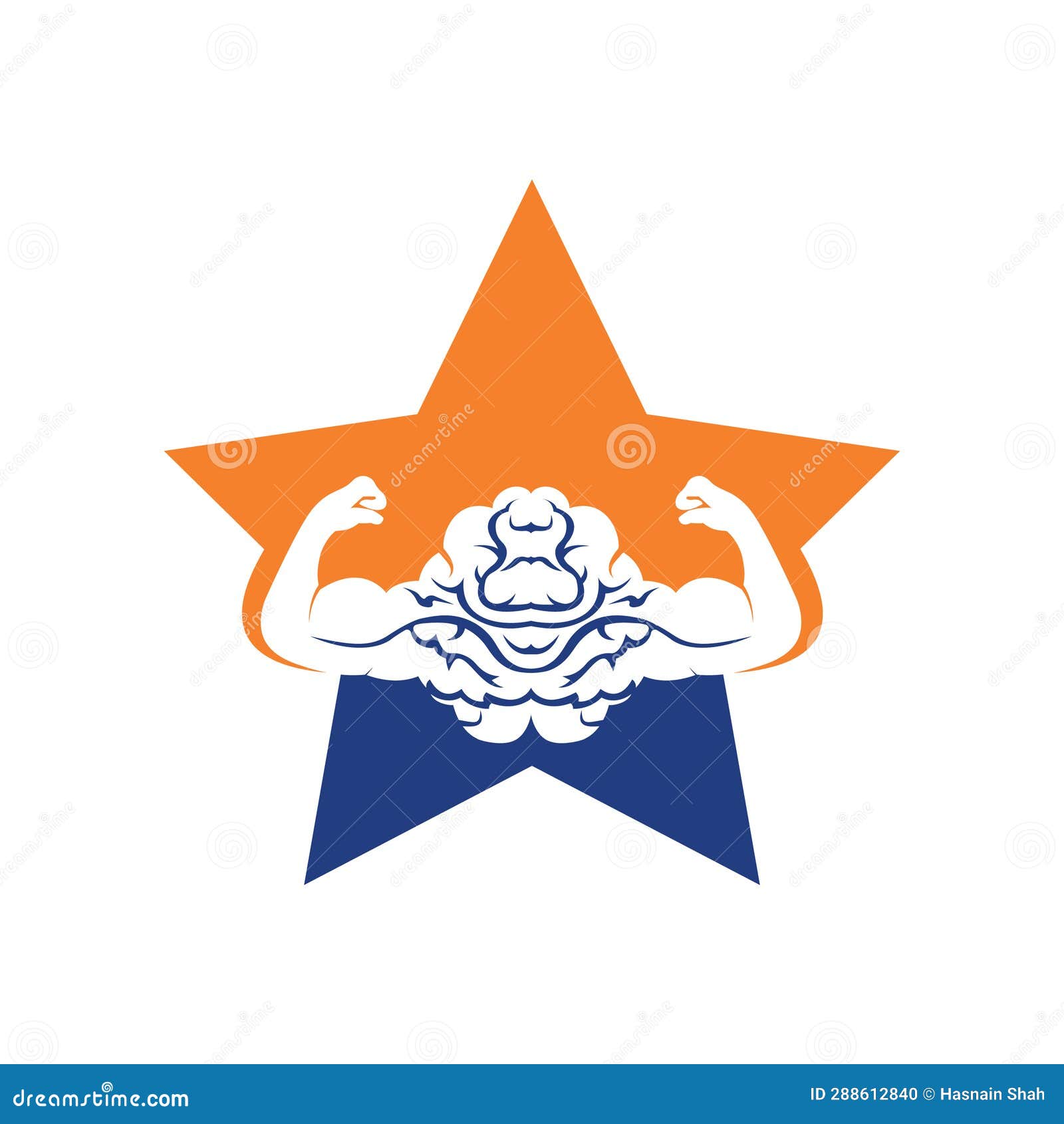 Strong Brain Vector Logo Design Stock Illustration - Illustration of ...