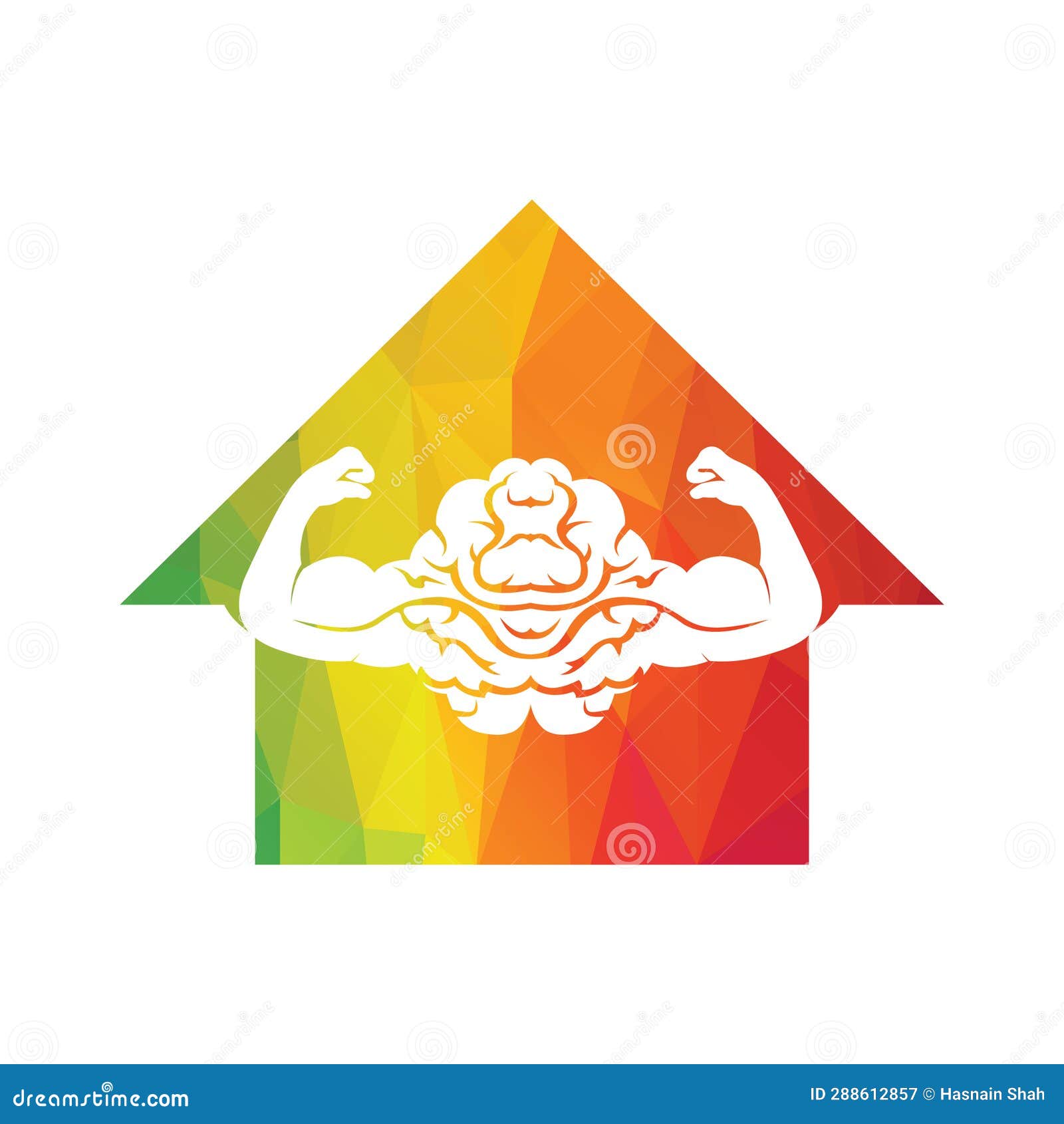 Strong Brain Vector Logo Design Stock Illustration - Illustration of ...