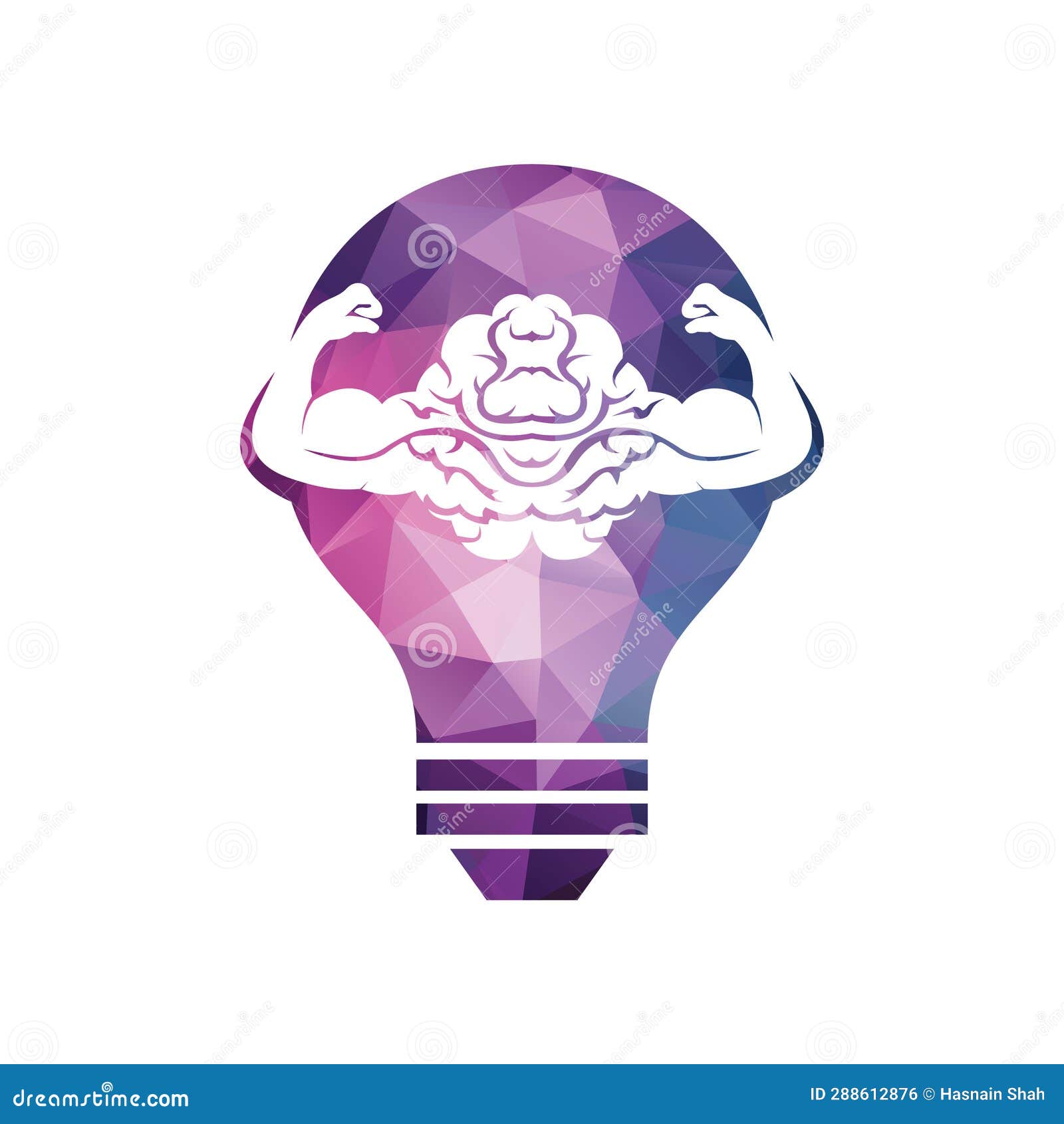 Strong Brain Vector Logo Design Stock Illustration - Illustration of ...