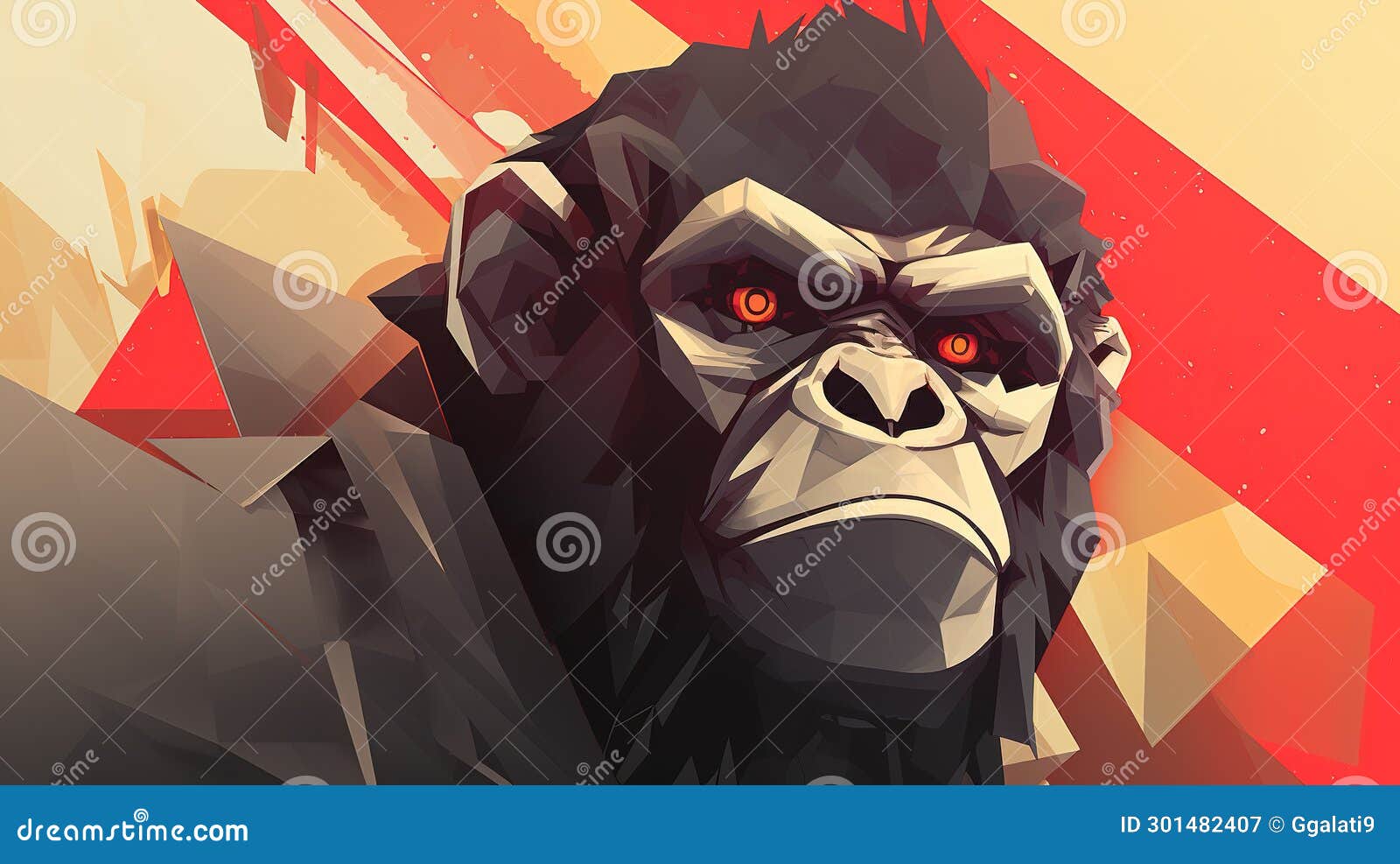 A Strong Brave Ape Face, Banner Design, Ai Generated Image Stock ...