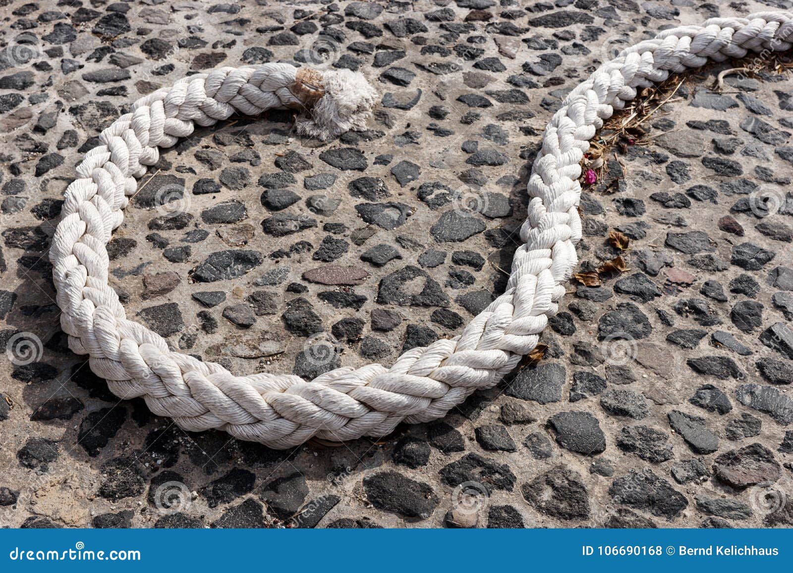 Strong Bright Rope on the Stone Floor Stock Photo - Image of abstract ...
