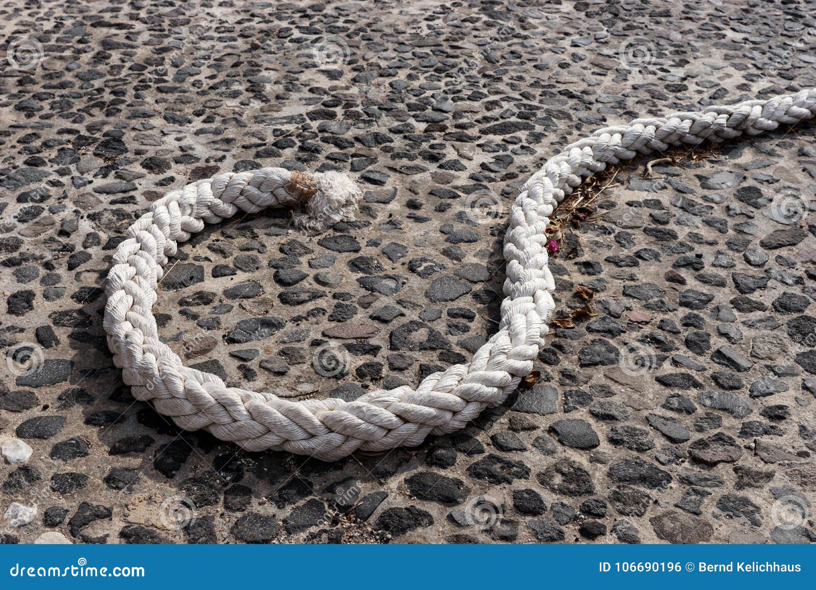Strong Bright Rope on the Stone Floor Stock Photo - Image of natural ...