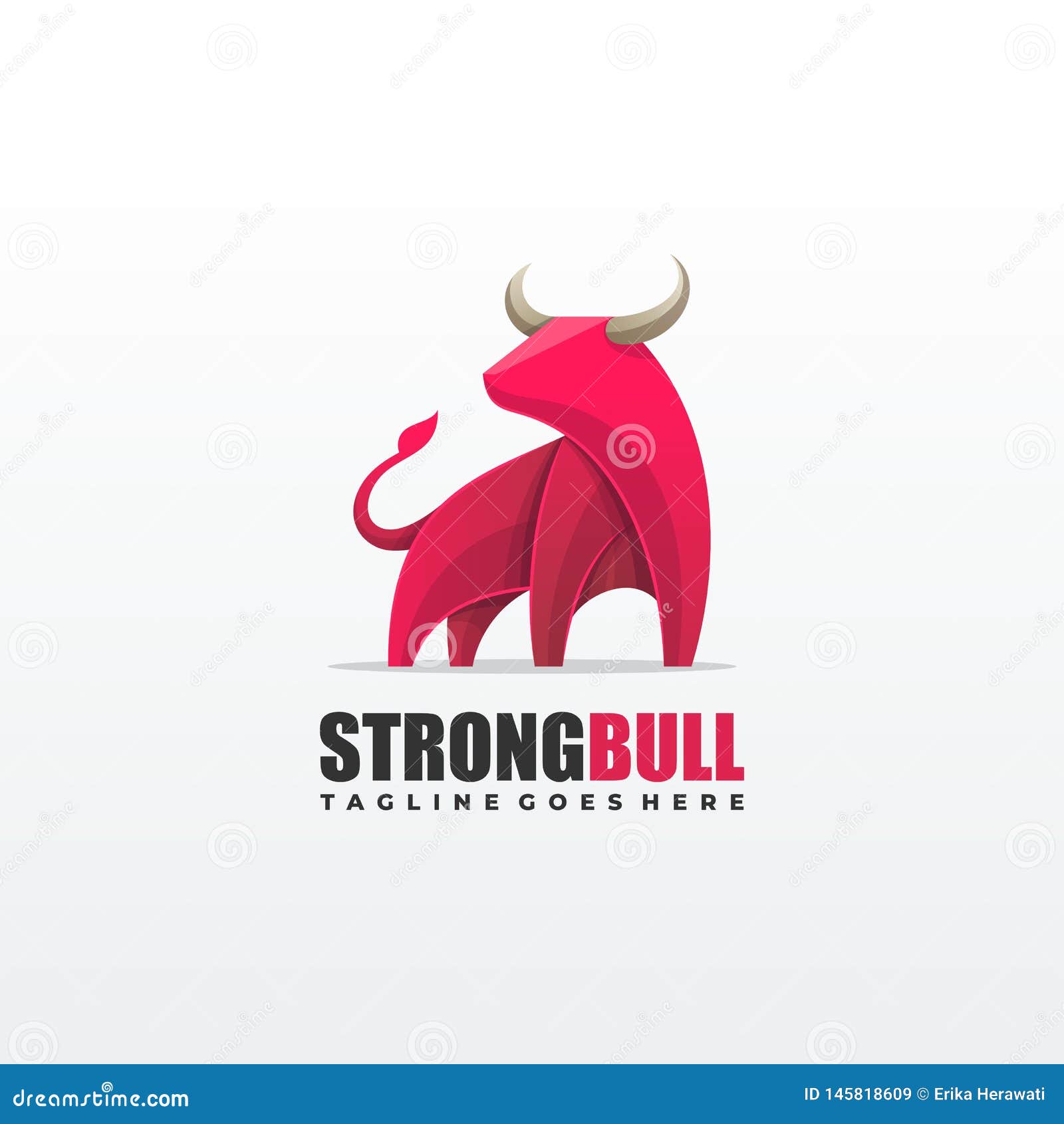 Strong Bull Illustration Vector Template Stock Vector - Illustration of ...