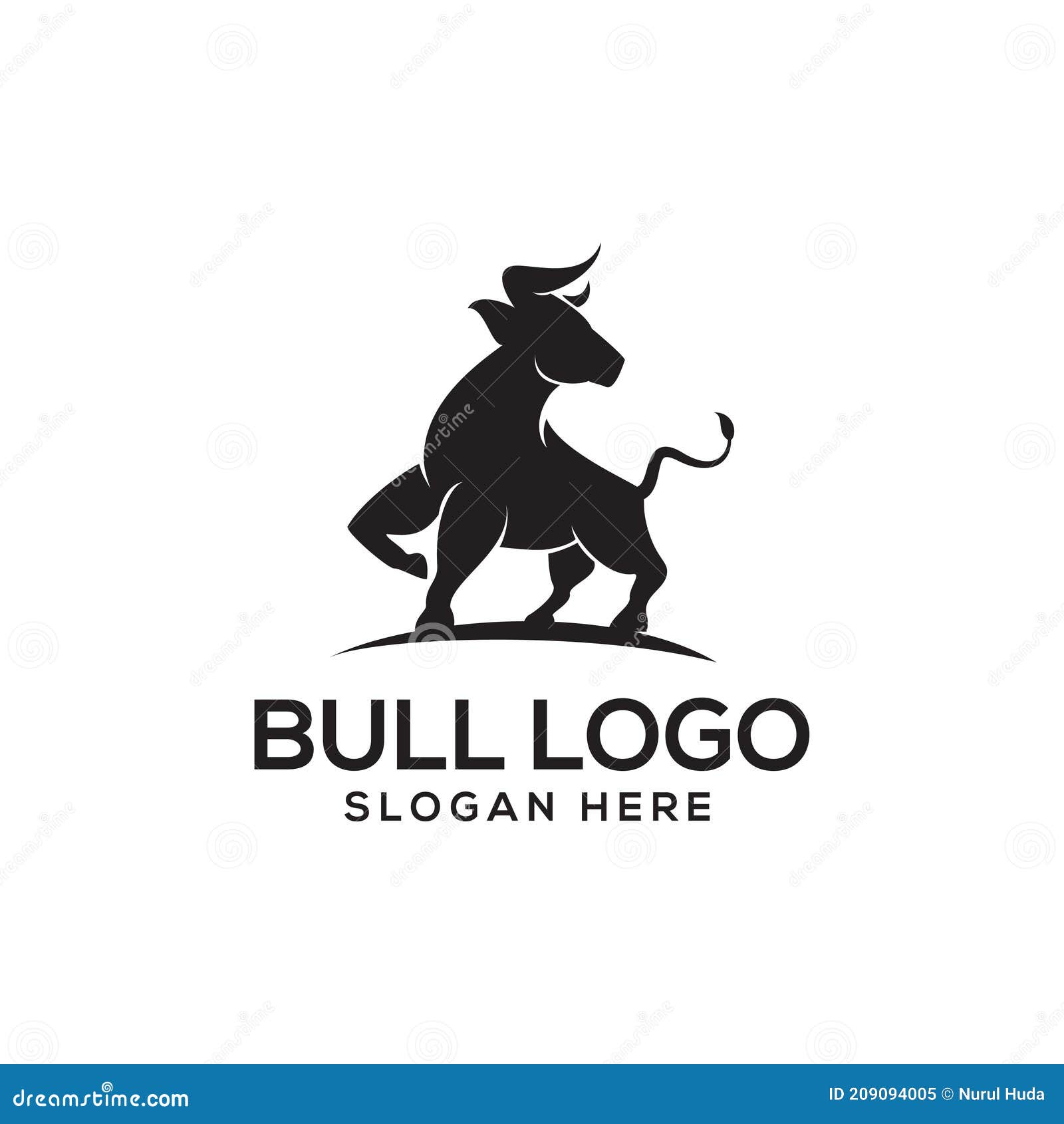 Strong Bull Logo Design Illustration Modern Vector Stock Vector ...