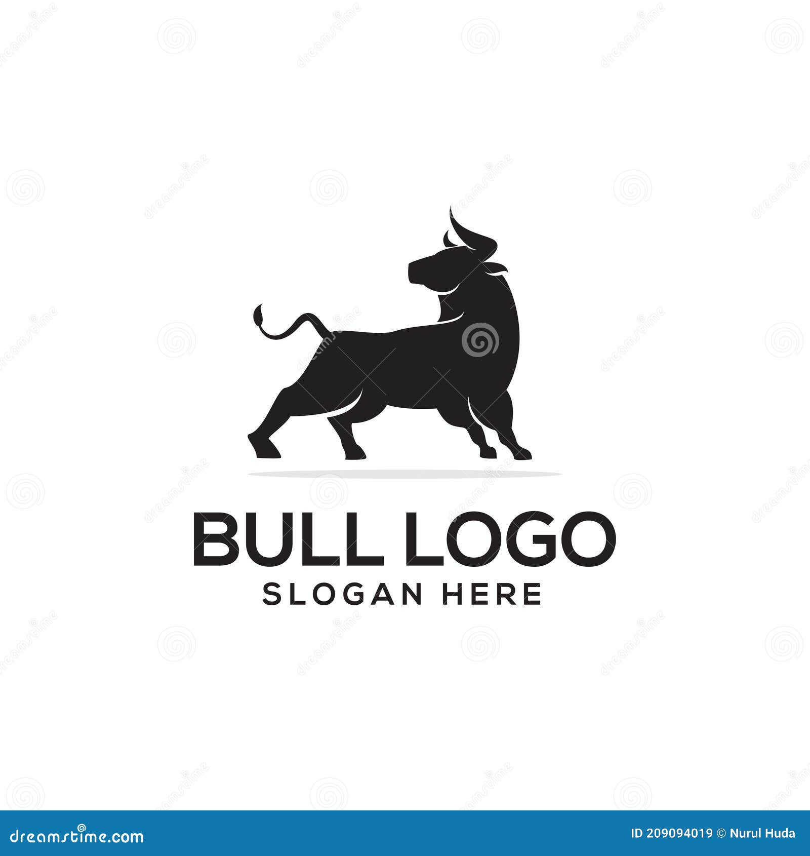 Strong Bull Logo Design Illustration Modern Vector Stock Vector ...