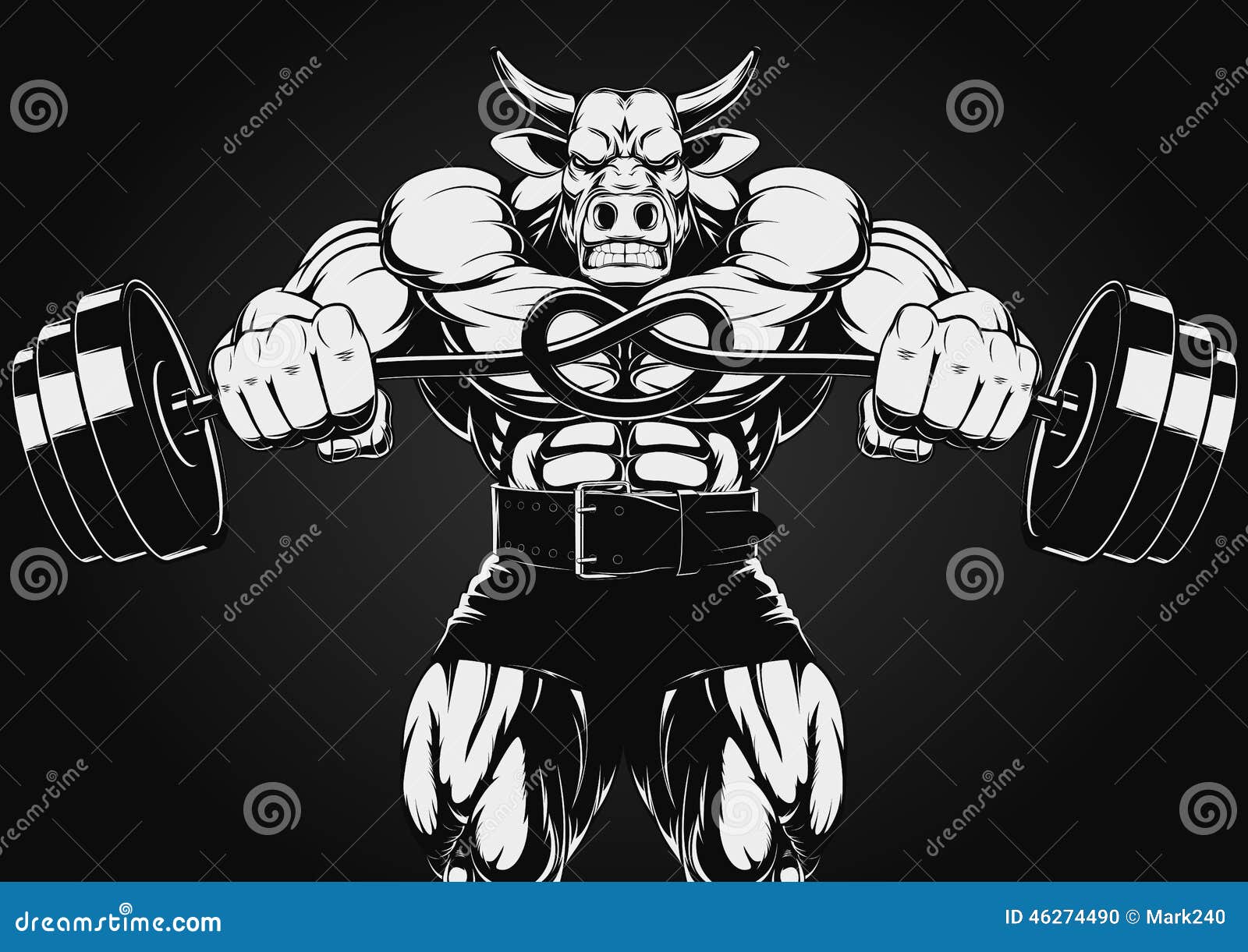 Strong Bull Cartoon Vector | CartoonDealer.com #51270949
