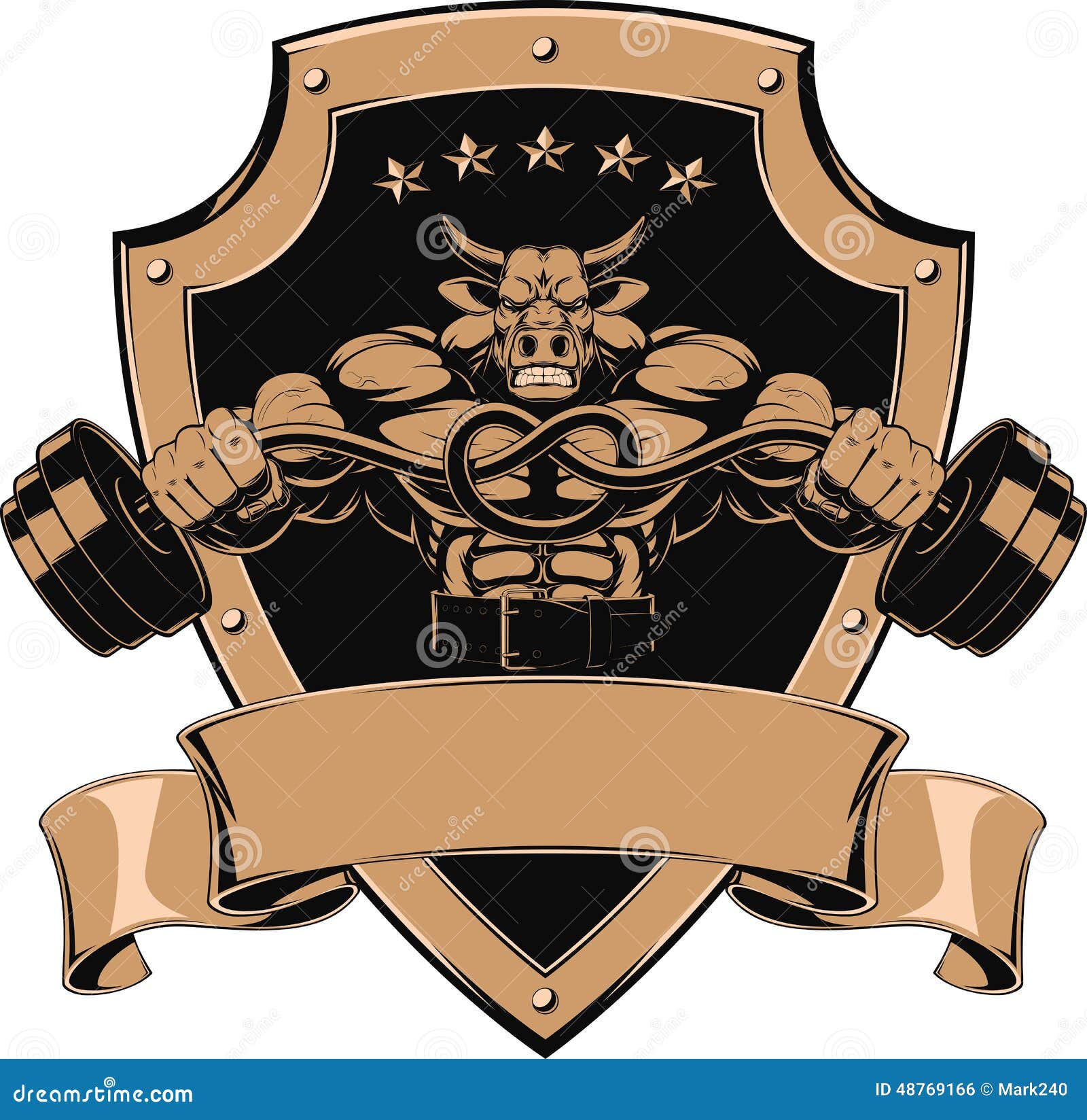 Strong Bull Cartoon Vector | CartoonDealer.com #51270949