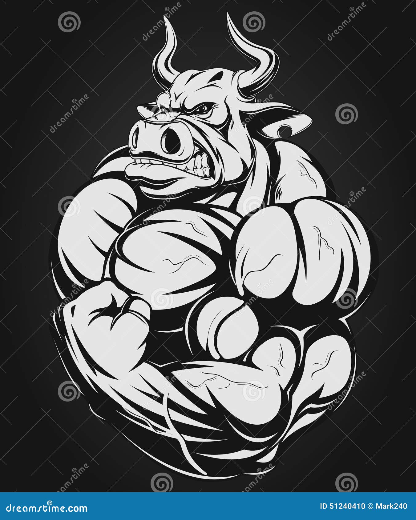 Strong Bull Cartoon Vector | CartoonDealer.com #51270949