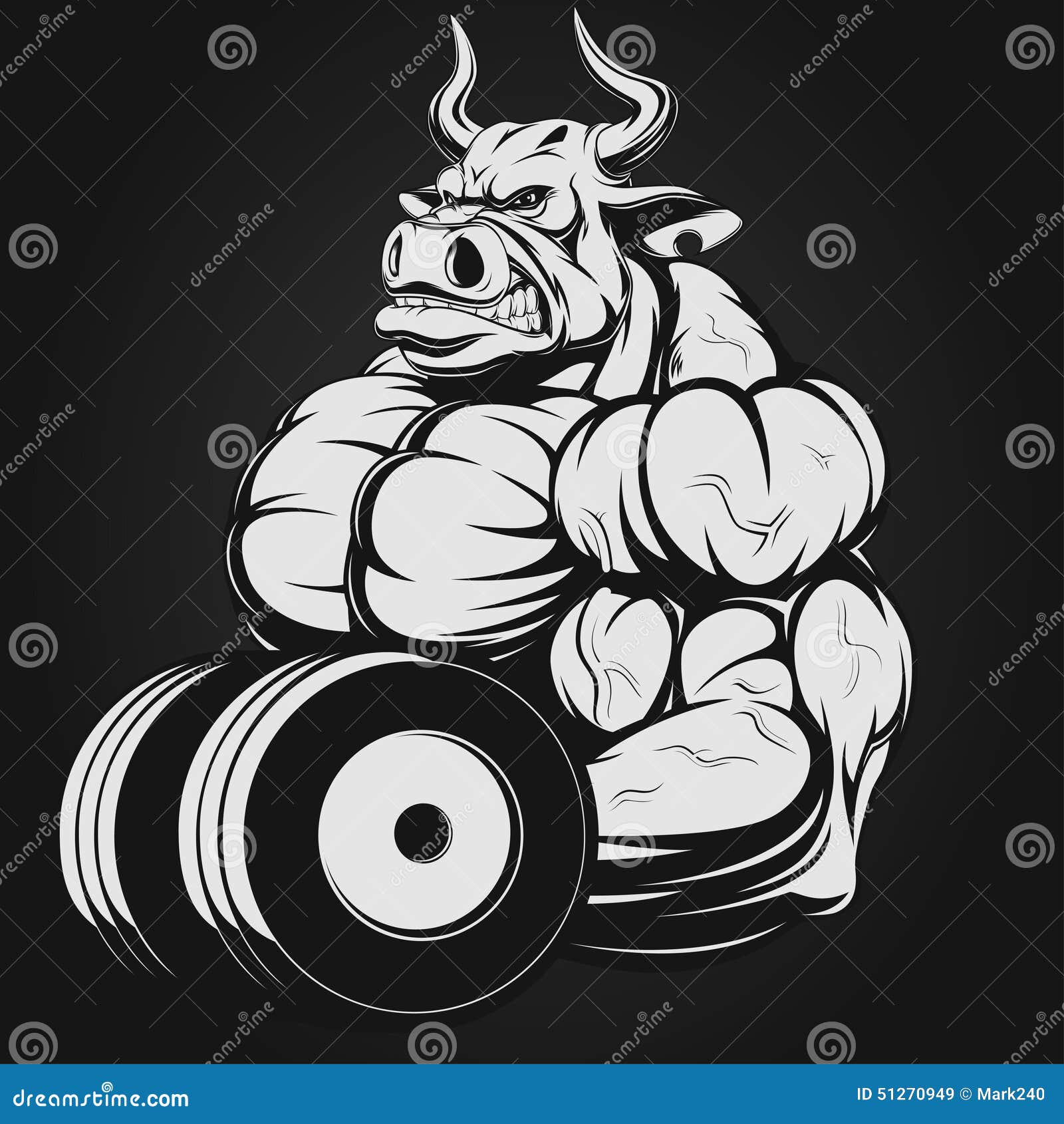 Strong Bull Cartoon Vector | CartoonDealer.com #51270949