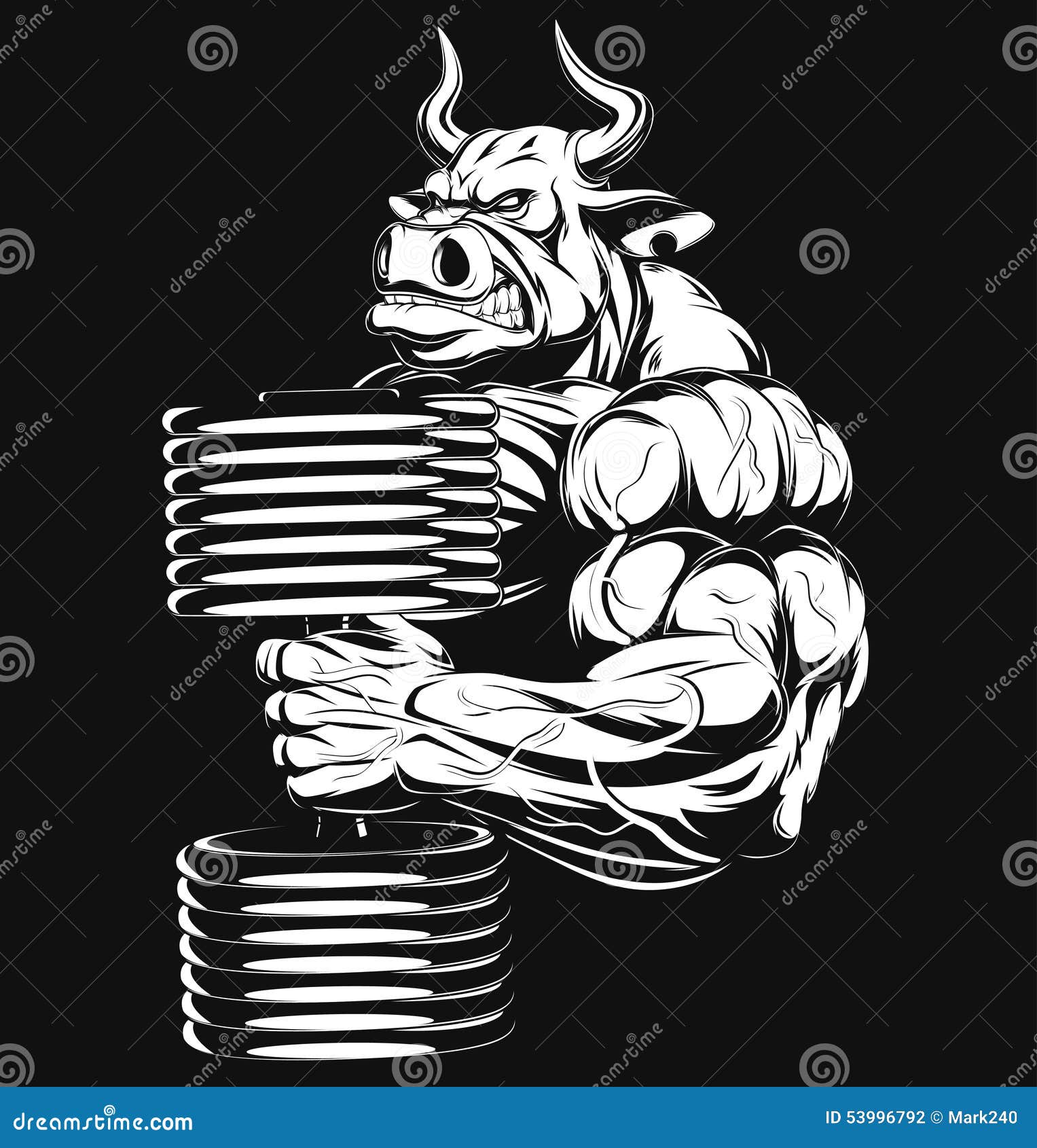 Strong Bull Cartoon Vector | CartoonDealer.com #29613323