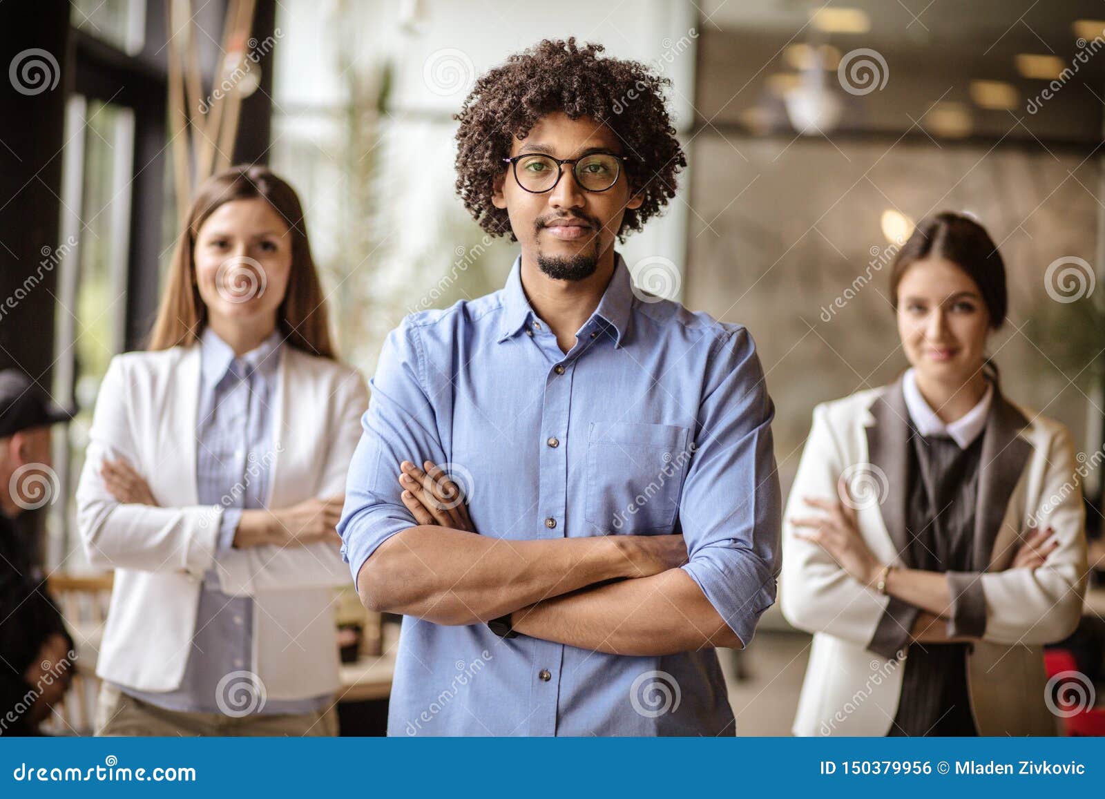 Strong business team. stock photo. Image of african - 150379956