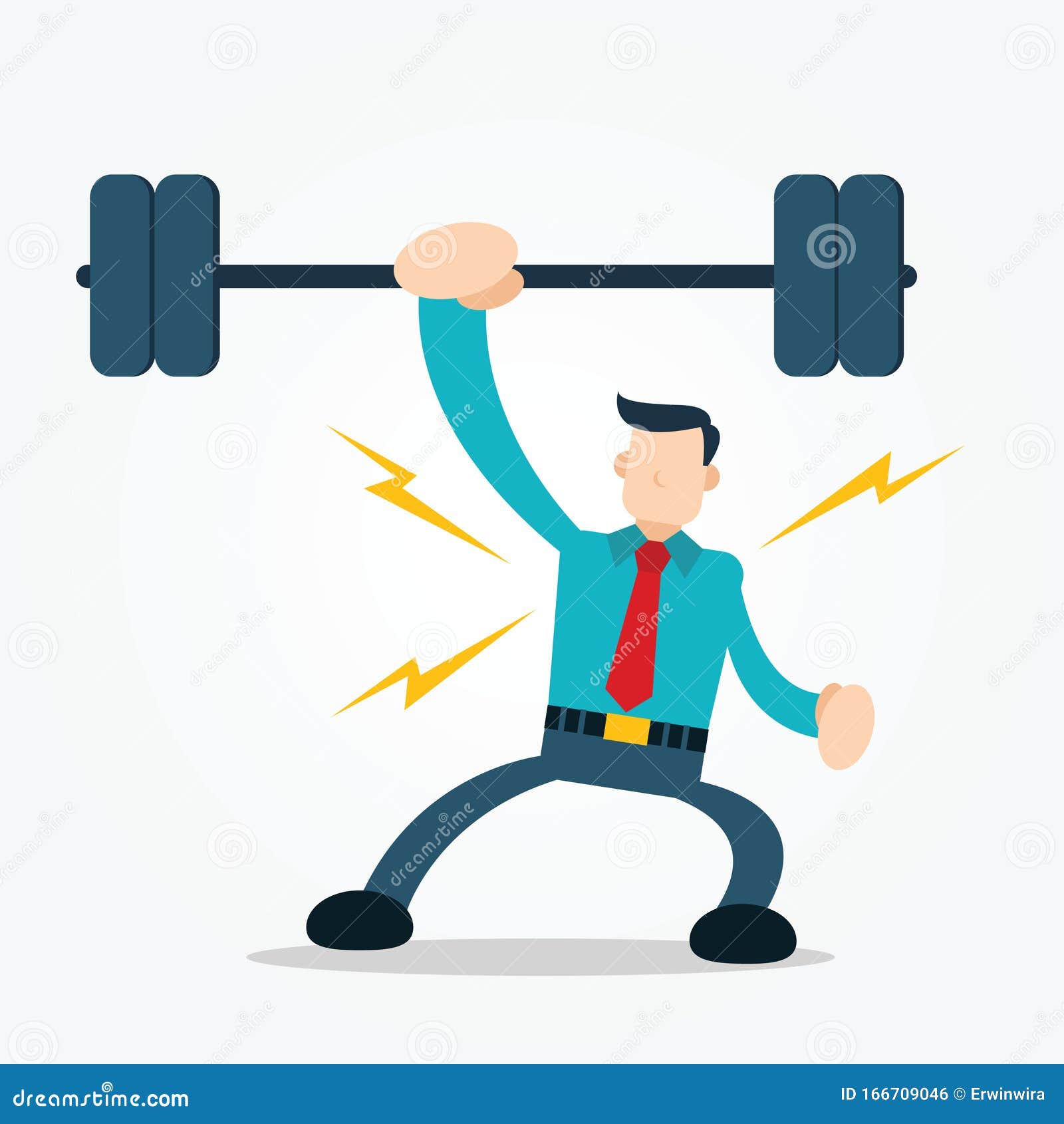Strong Businessman Show His Power Using Barbell Stock Vector ...