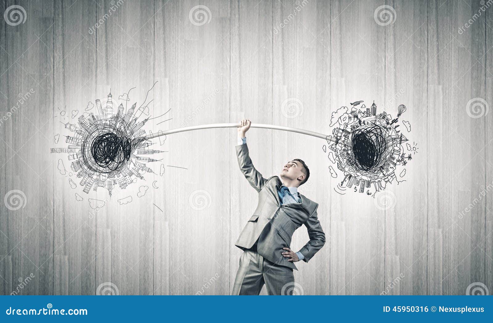 Strong businessman stock photo. Image of handsome, manpower - 45950316