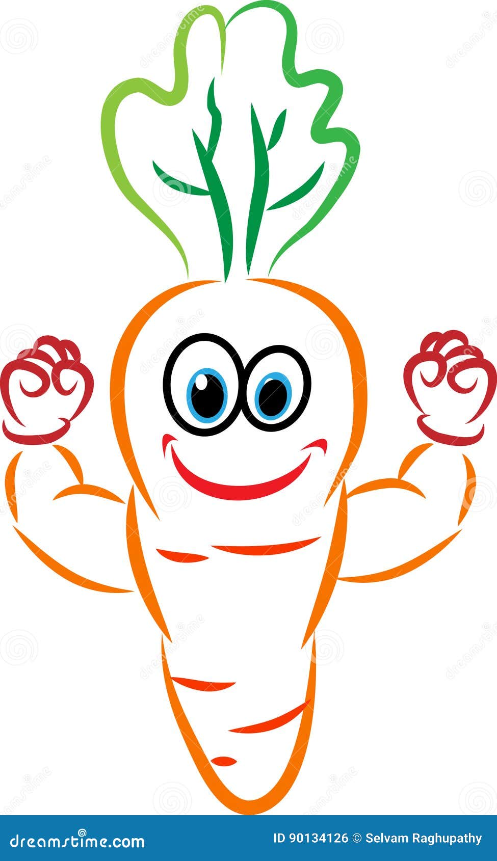 Strong carrot stock vector. Illustration of clipart, collection - 90134126