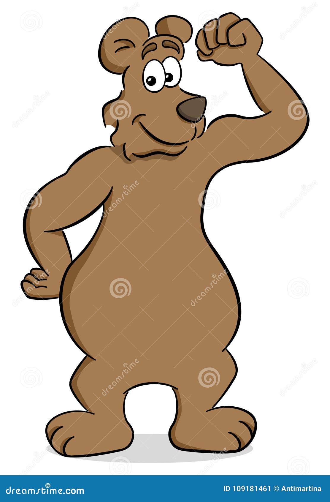 Strong cartoon bear stock vector. Illustration of standing - 109181461