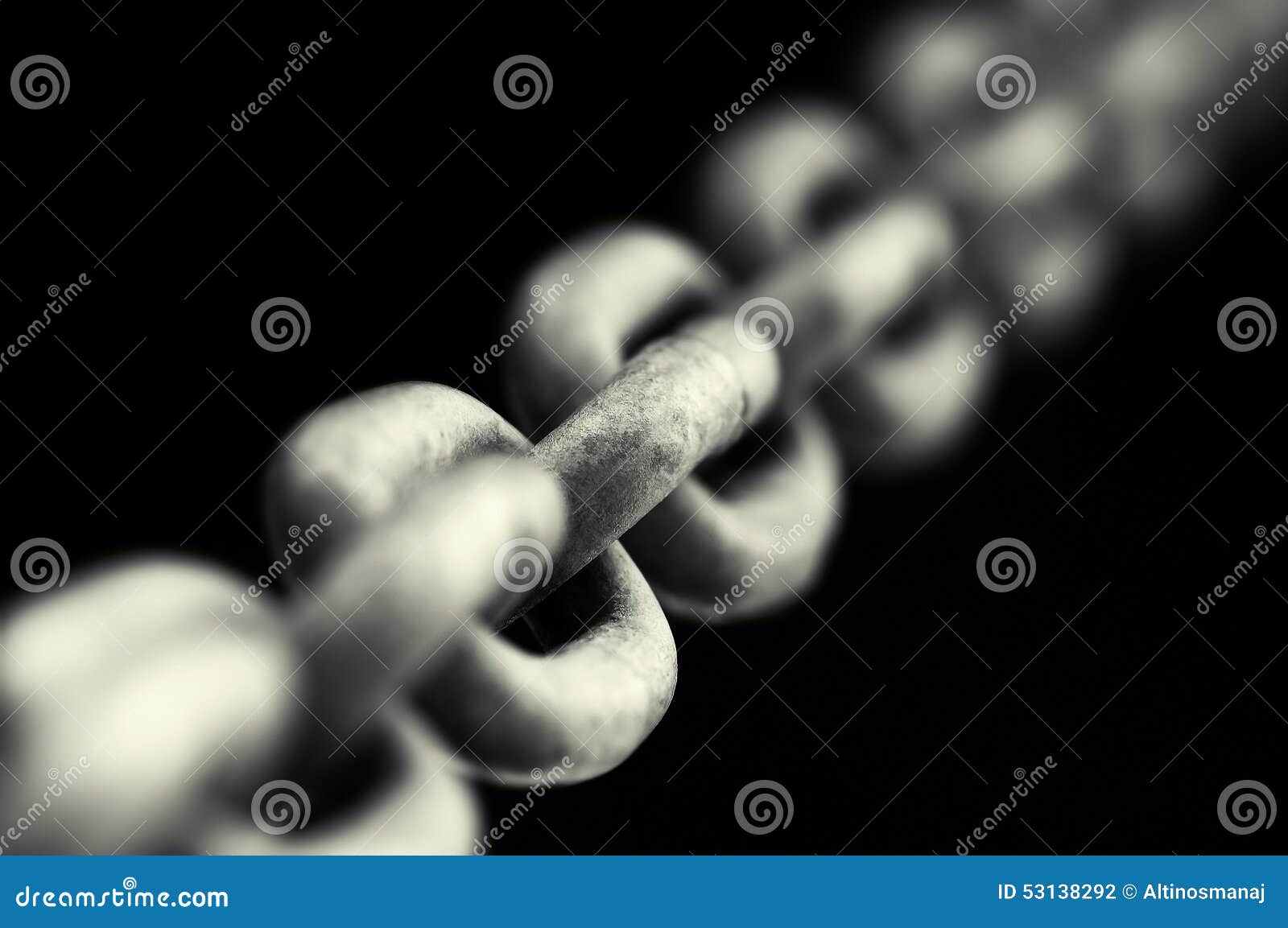 Strong Chain Black Background Concept Abstract Single Linked Stock ...