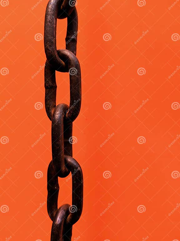 Strong Chain on Orange Background Stock Photo - Image of orange, strong ...