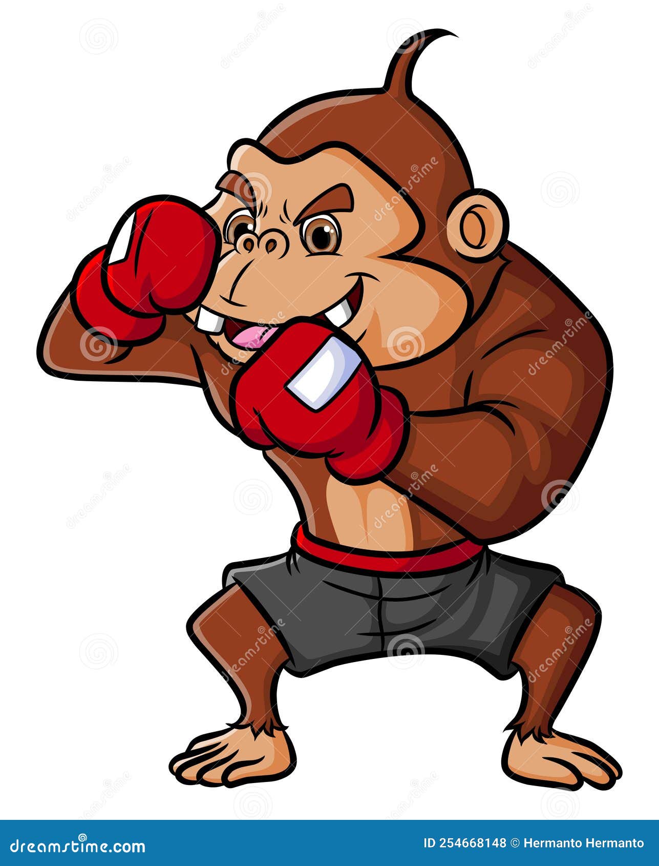 The Strong Chimpanzee As the Professional Boxer Stock Vector ...