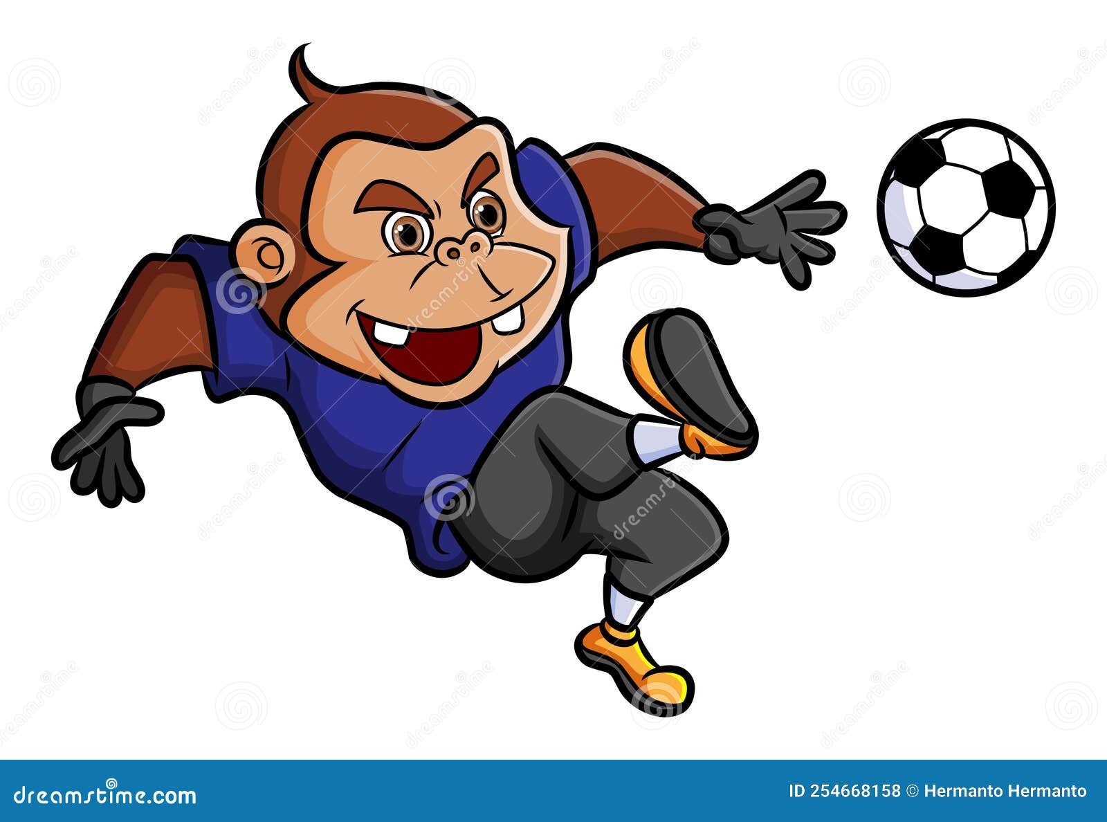 The Strong Chimpanzee As the Professional Soccer Player Stock Vector ...