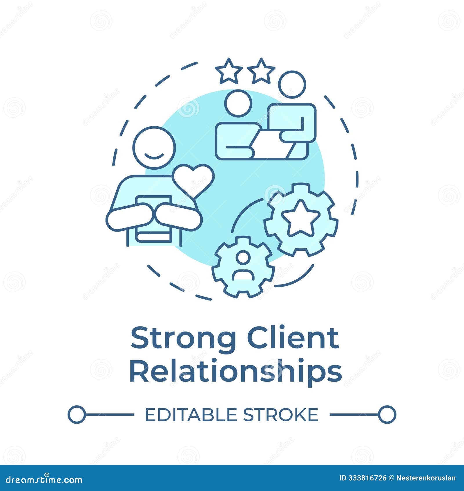 Strong Client Relationships Soft Blue Concept Icon Stock Vector ...