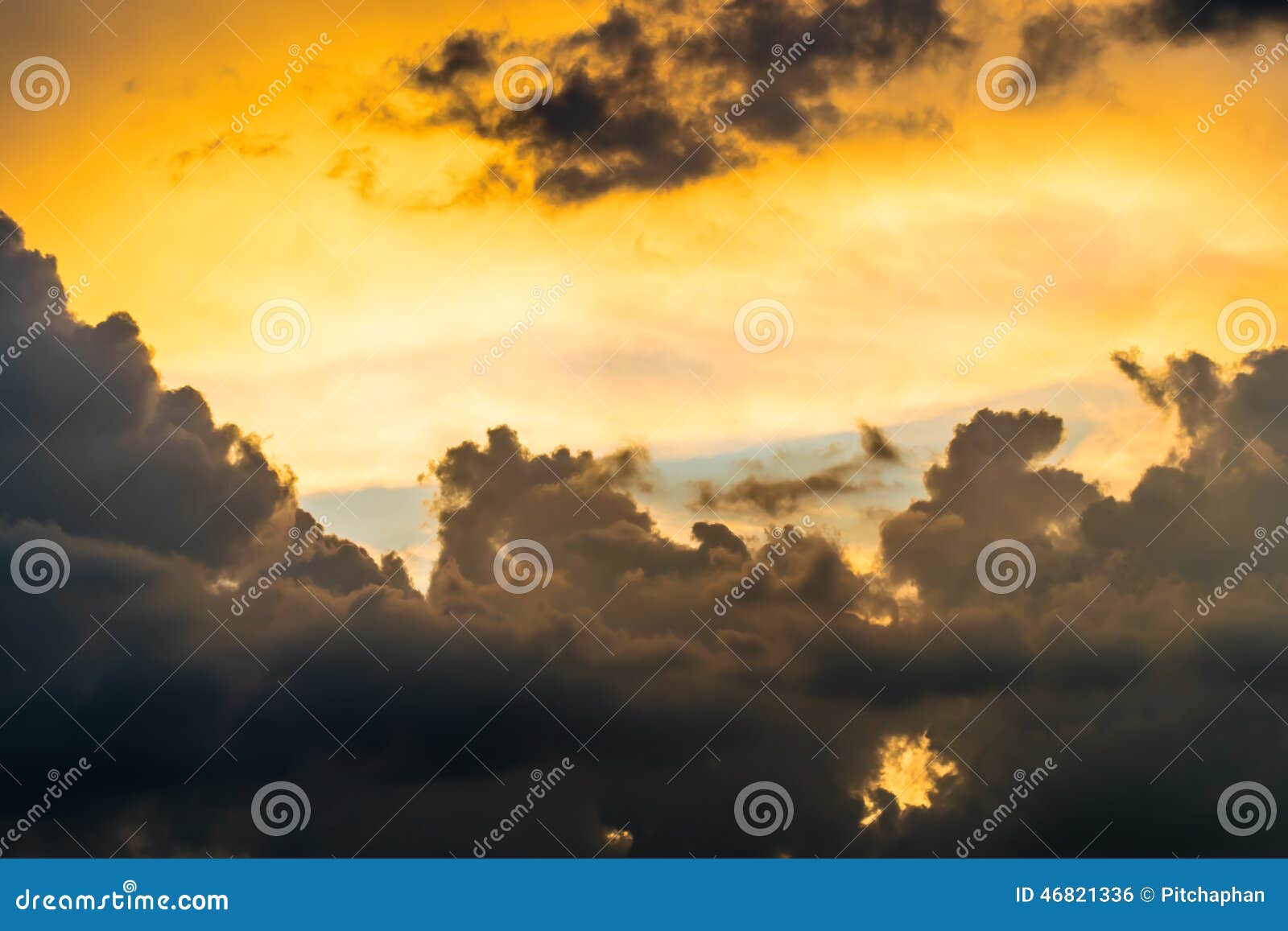 Strong Cloudy in the Sky Sunset Stock Photo - Image of peaceful ...