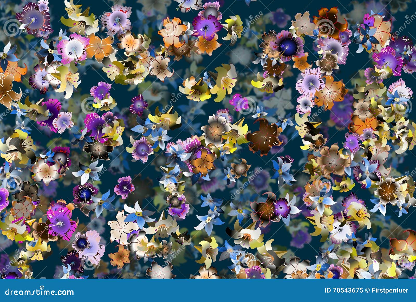Strong Colors Spatial Floral Background Stock Image - Image of artistic ...