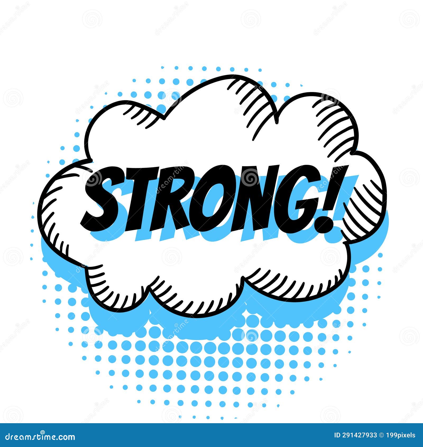 Strong Comic Speech Bubble. Vector Cartoon Stock Illustration ...