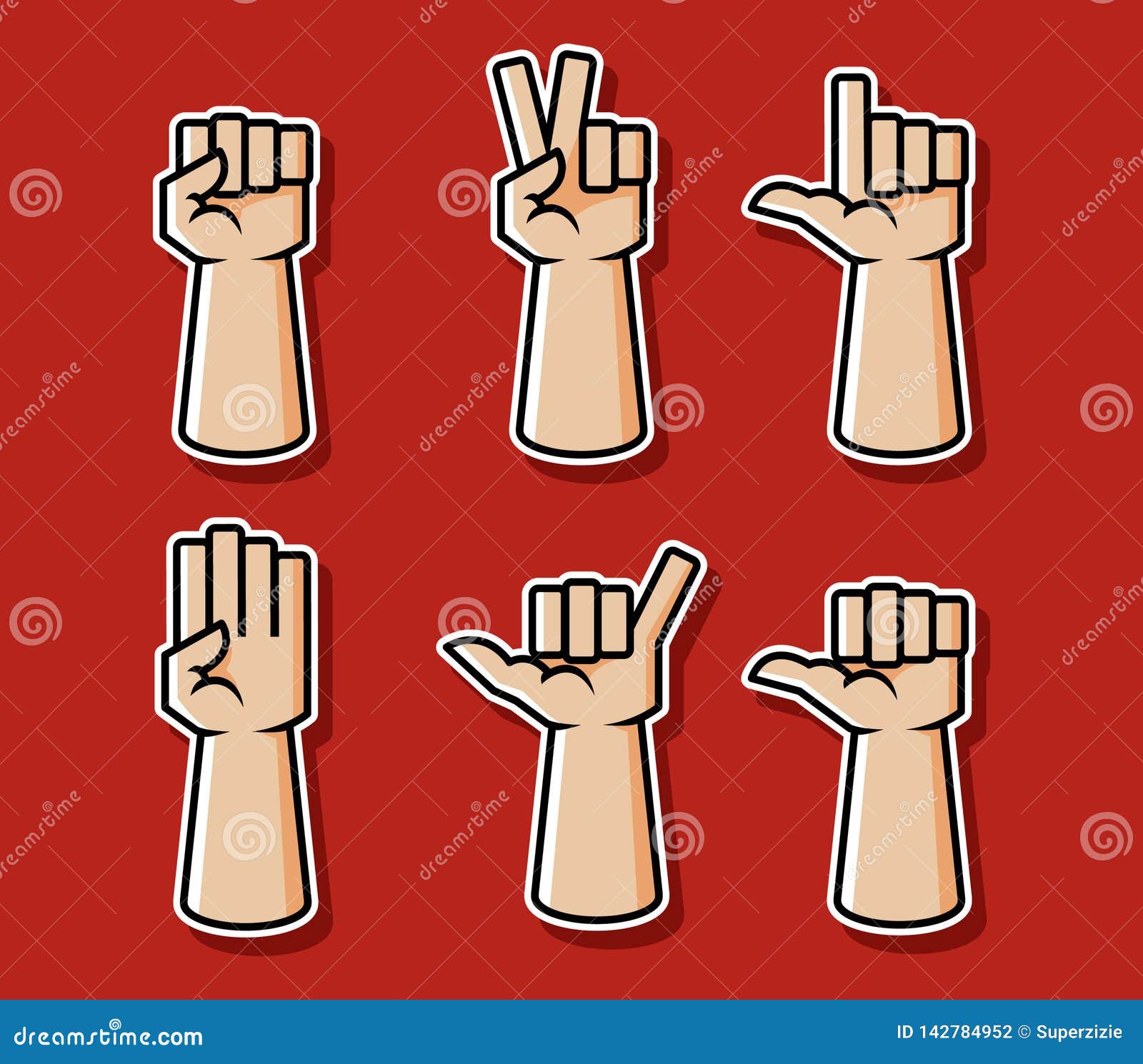 Strong Comic Hand Gesture stock vector. Illustration of element - 142784952