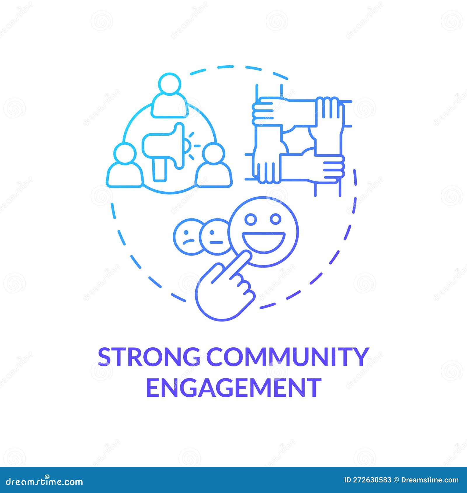 Strong Community Engagement Blue Gradient Concept Icon Stock Vector ...