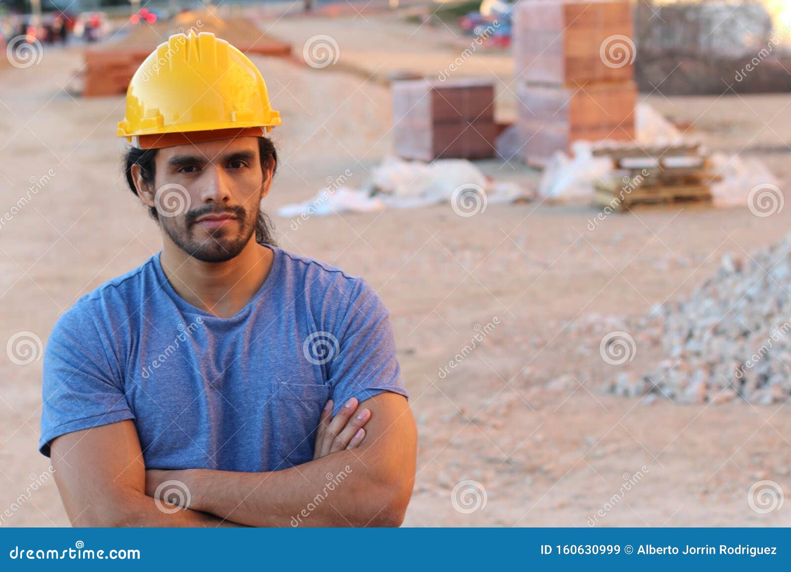 Strong Construction Worker Looking at Camera Stock Image - Image of ...