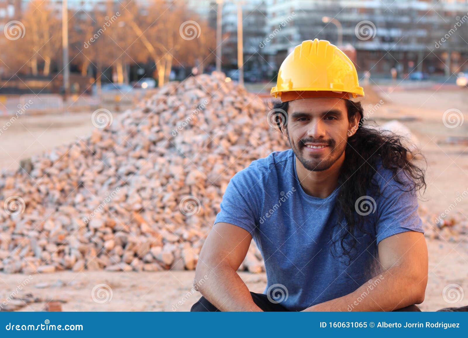 Strong Construction Worker Looking at Camera Stock Image - Image of ...
