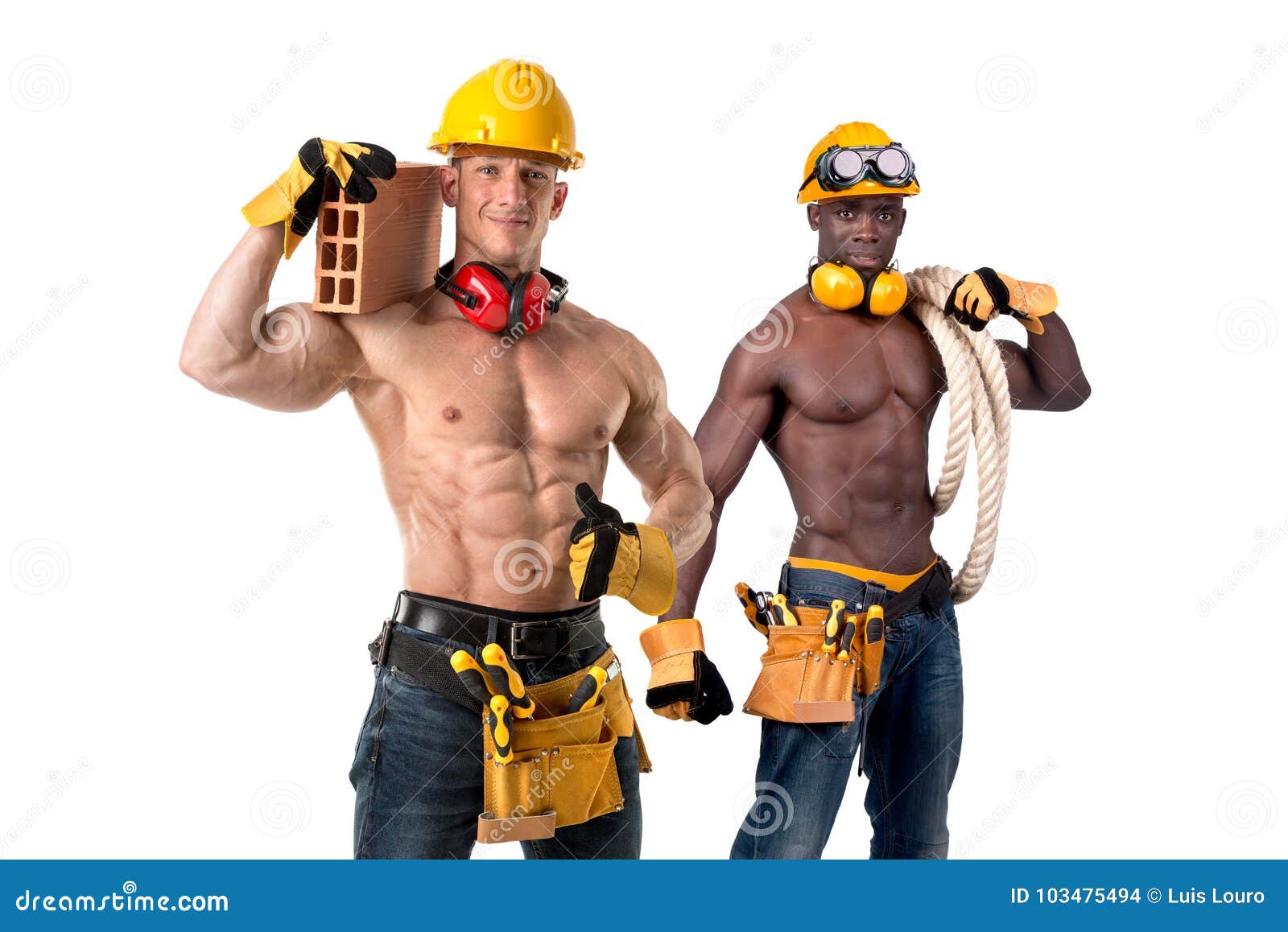 Strong Construction Workers Stock Photo - Image of carpenter ...