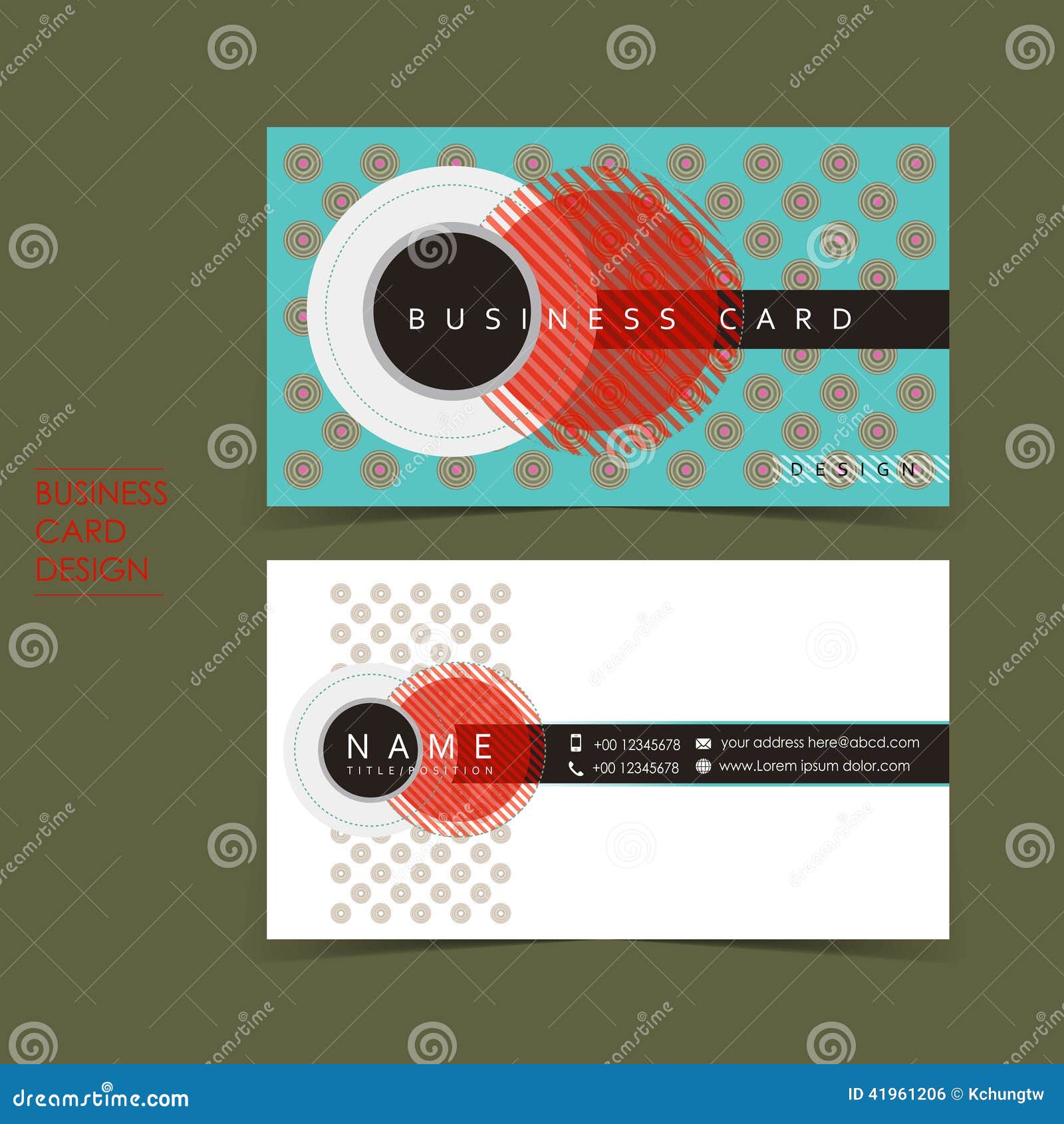Strong Contrast Vector Business Card Set Stock Vector - Illustration of ...