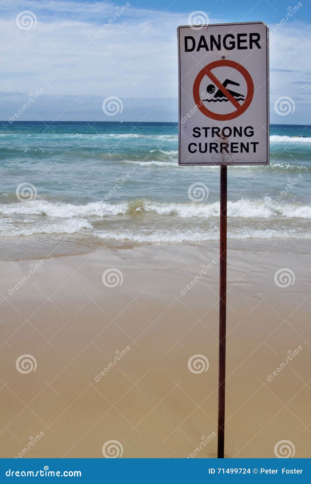 Strong Current Warning Sign Stock Photo - Image of sand, management ...