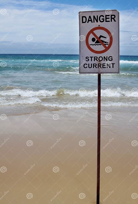 Strong Current Warning Sign Stock Photo - Image of sand, management ...