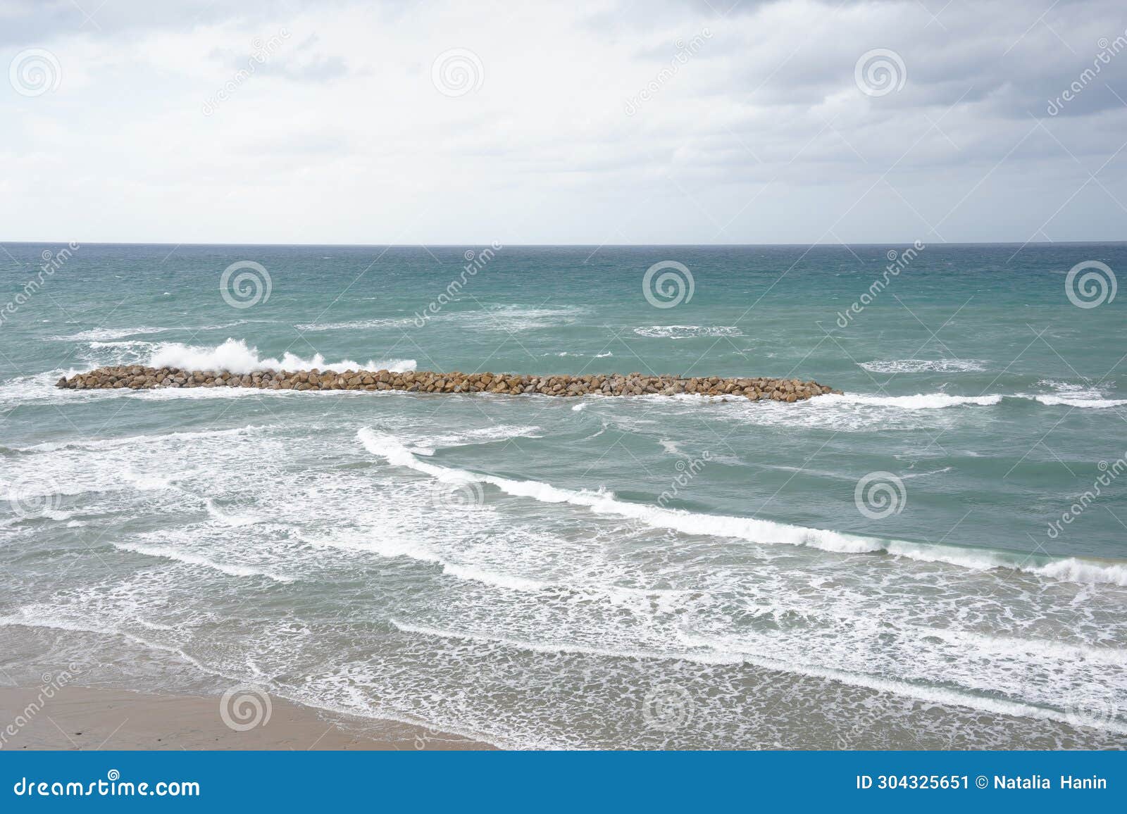 Strong Currents and Waves in the Sea. Waves Successfully Crash into the ...