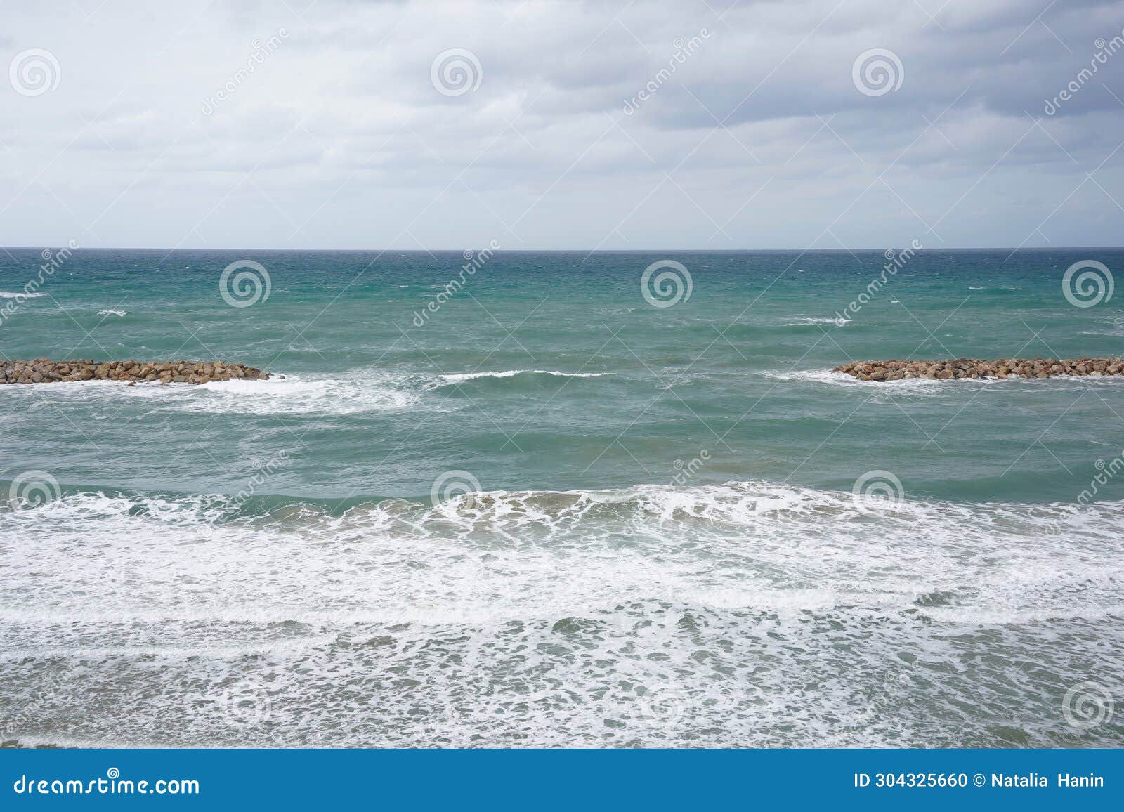 Strong Currents and Waves in the Sea. Waves Successfully Crash into the ...