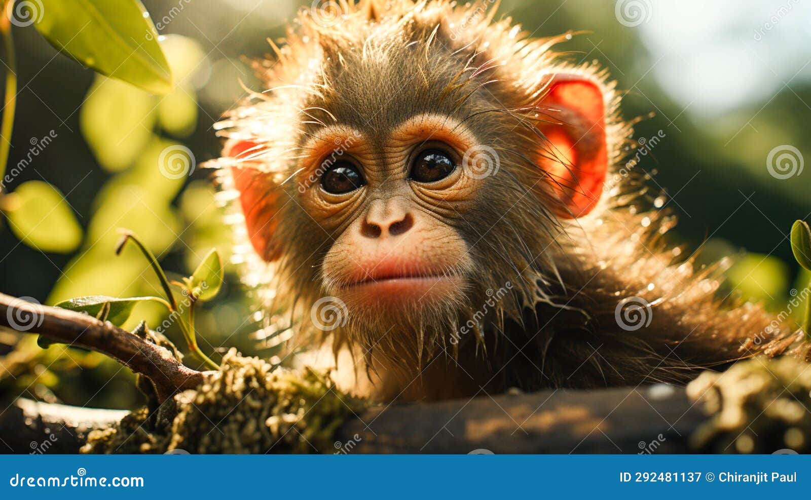 A Strong Cute Primate in the Wild Looking at Camera Stock Image - Image ...