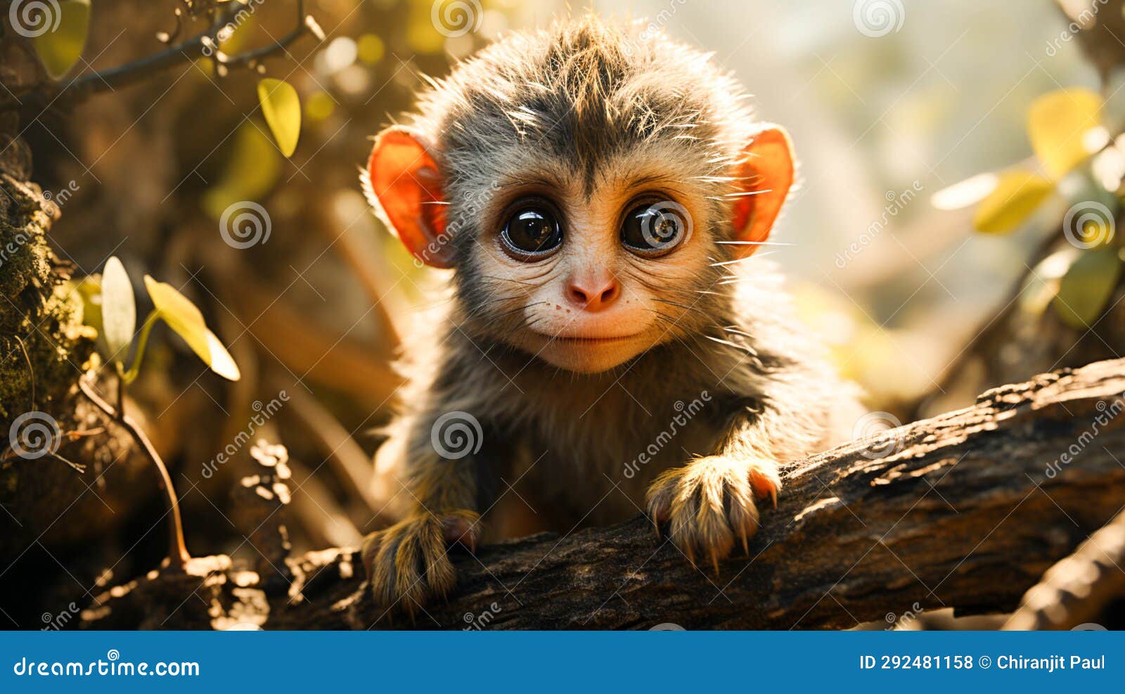 A Strong Cute Primate in the Wild Looking at Camera Stock Photo - Image ...