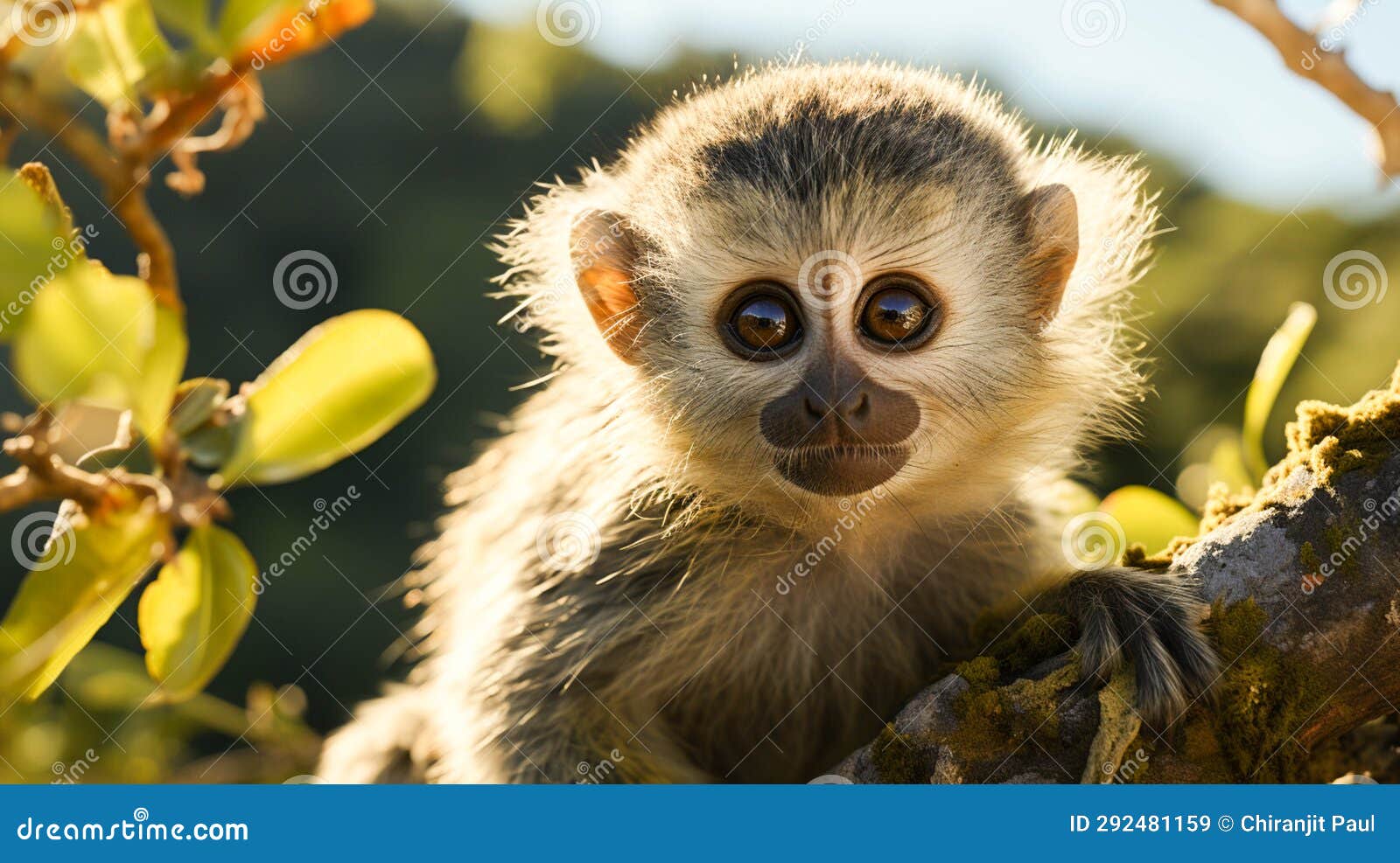 A Strong Cute Primate in the Wild Looking at Camera Stock Image - Image ...