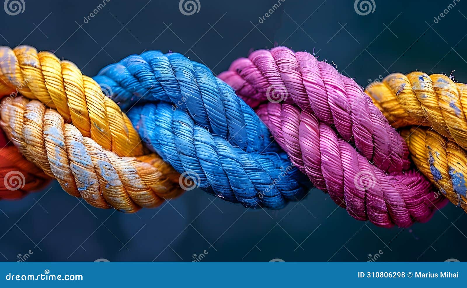 Strong Diverse Network Rope Stock Illustration - Illustration of ...