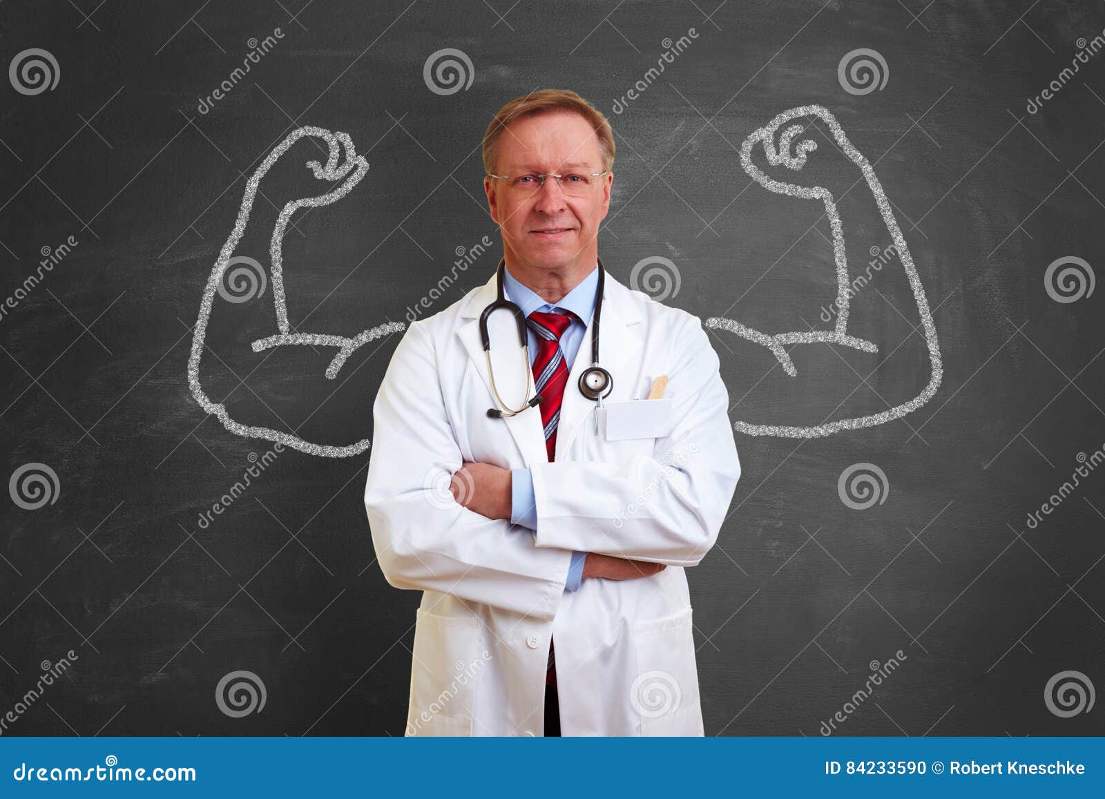 Strong doctor concept stock photo. Image of health, chalkboard - 84233590