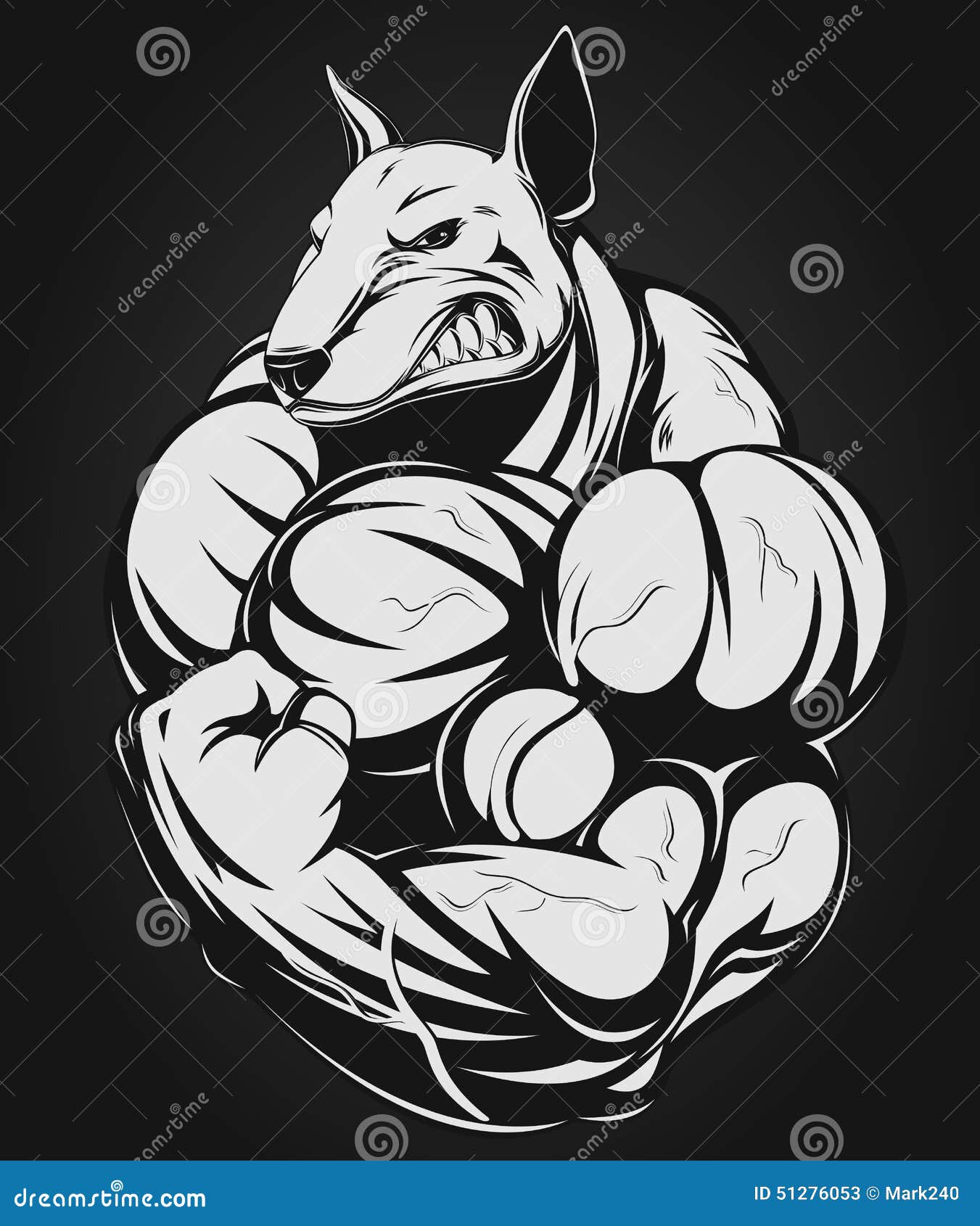 Strong dog stock vector. Illustration of character, flex - 51276053